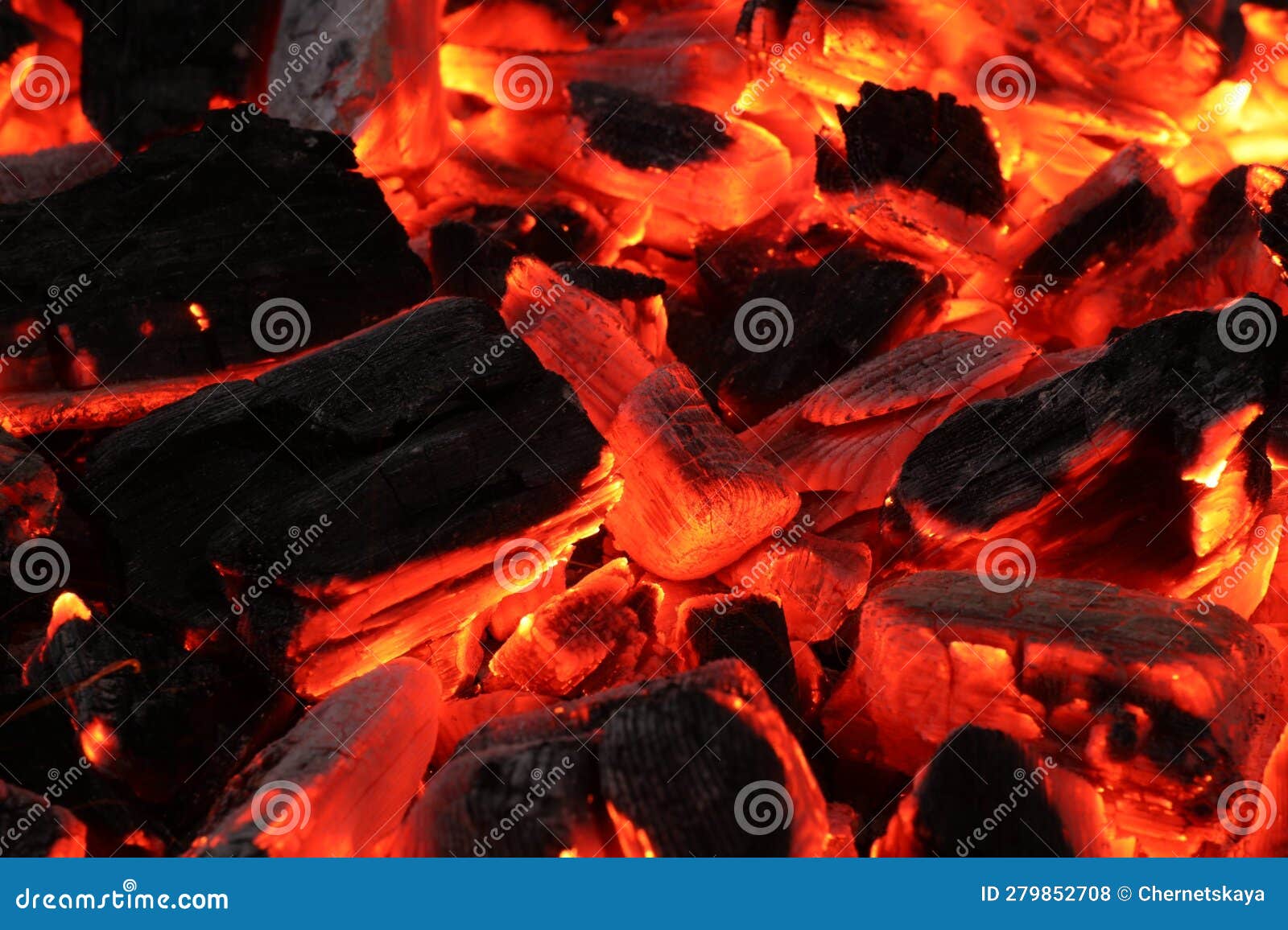 Pieces of Hot Smoldering Coal As Background, Closeup Stock Photo ...
