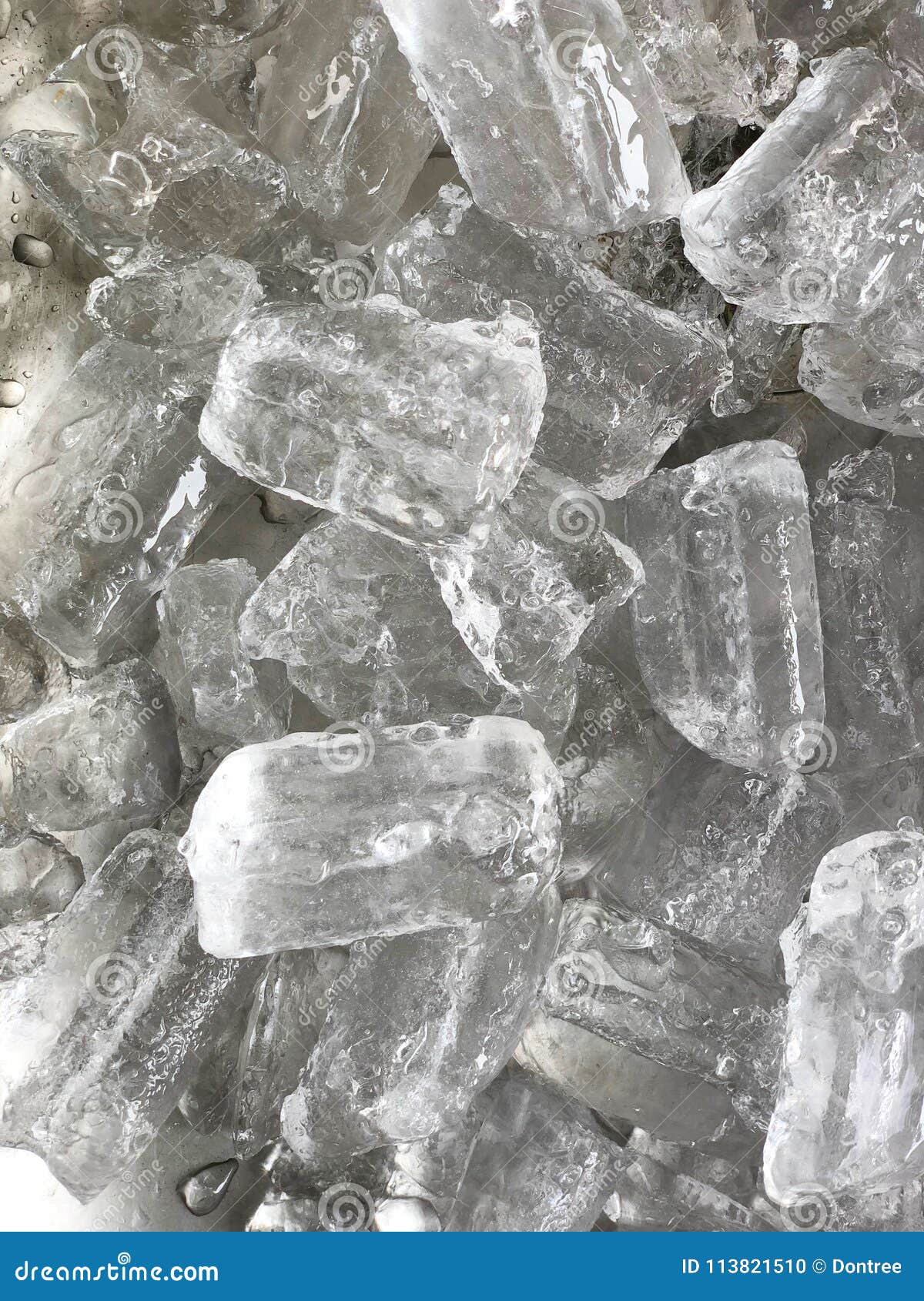 Pieces of ice cubes stock photo. Image of drip, light - 113821510