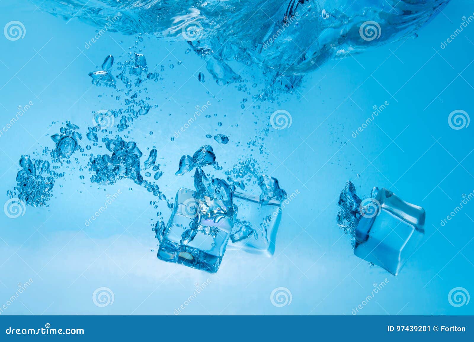 Pieces of ice in water stock image. Image of cube, cubes - 97439201