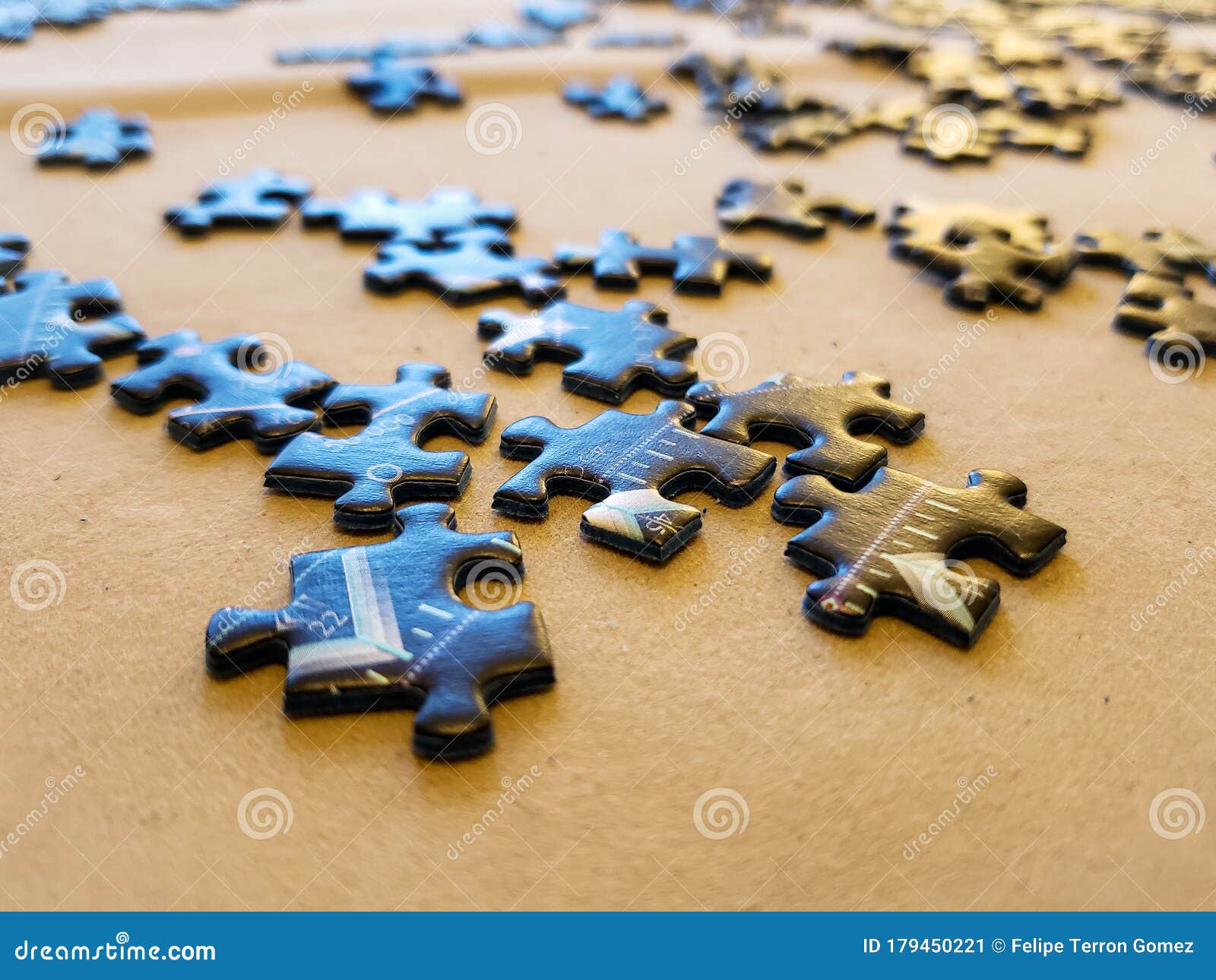 Pieces of an Incomplete Puzzle Jigsaw Stock Image - Image of connection ...