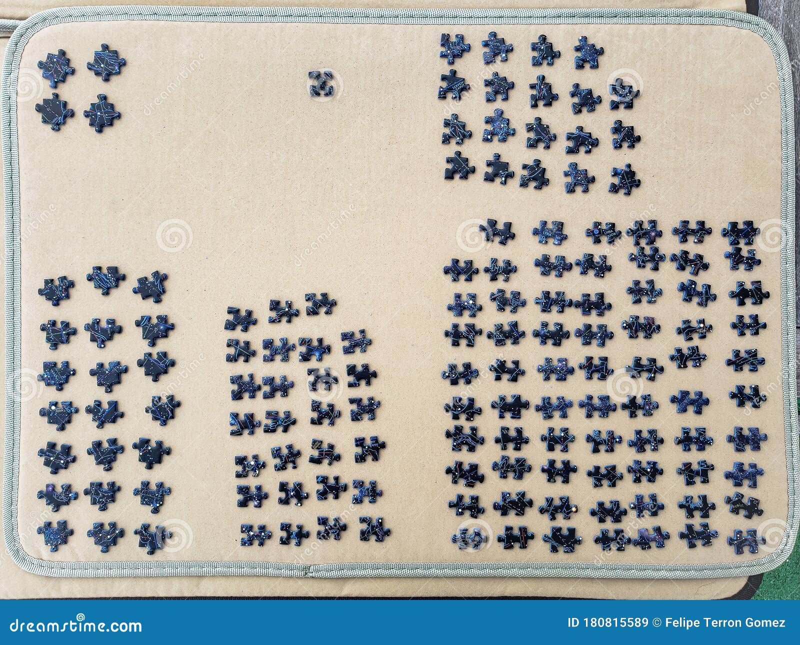 Pieces of an Incomplete Puzzle Jigsaw in Rows Stock Image - Image of ...