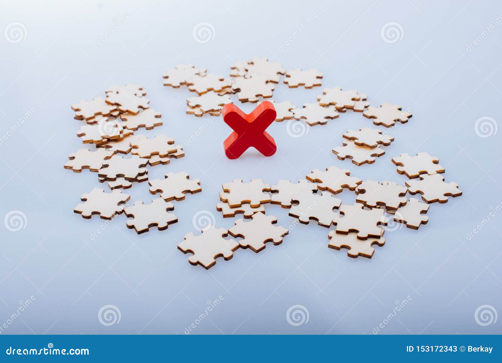 Pieces of Jigsaw Puzzle Around X As Problem Solution Concept Stock ...