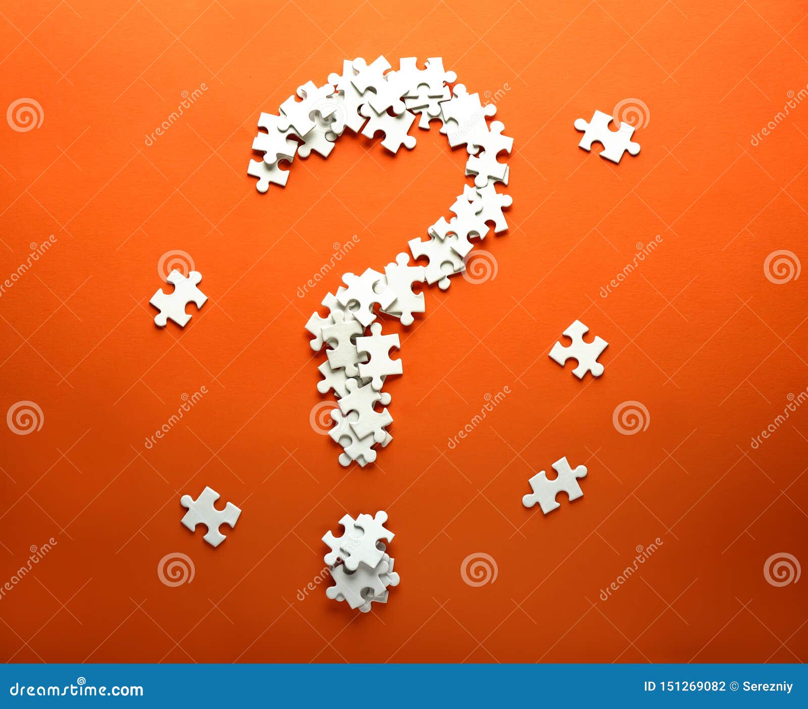Pieces of Jigsaw Puzzle Forming Question Mark on Color Background Stock ...