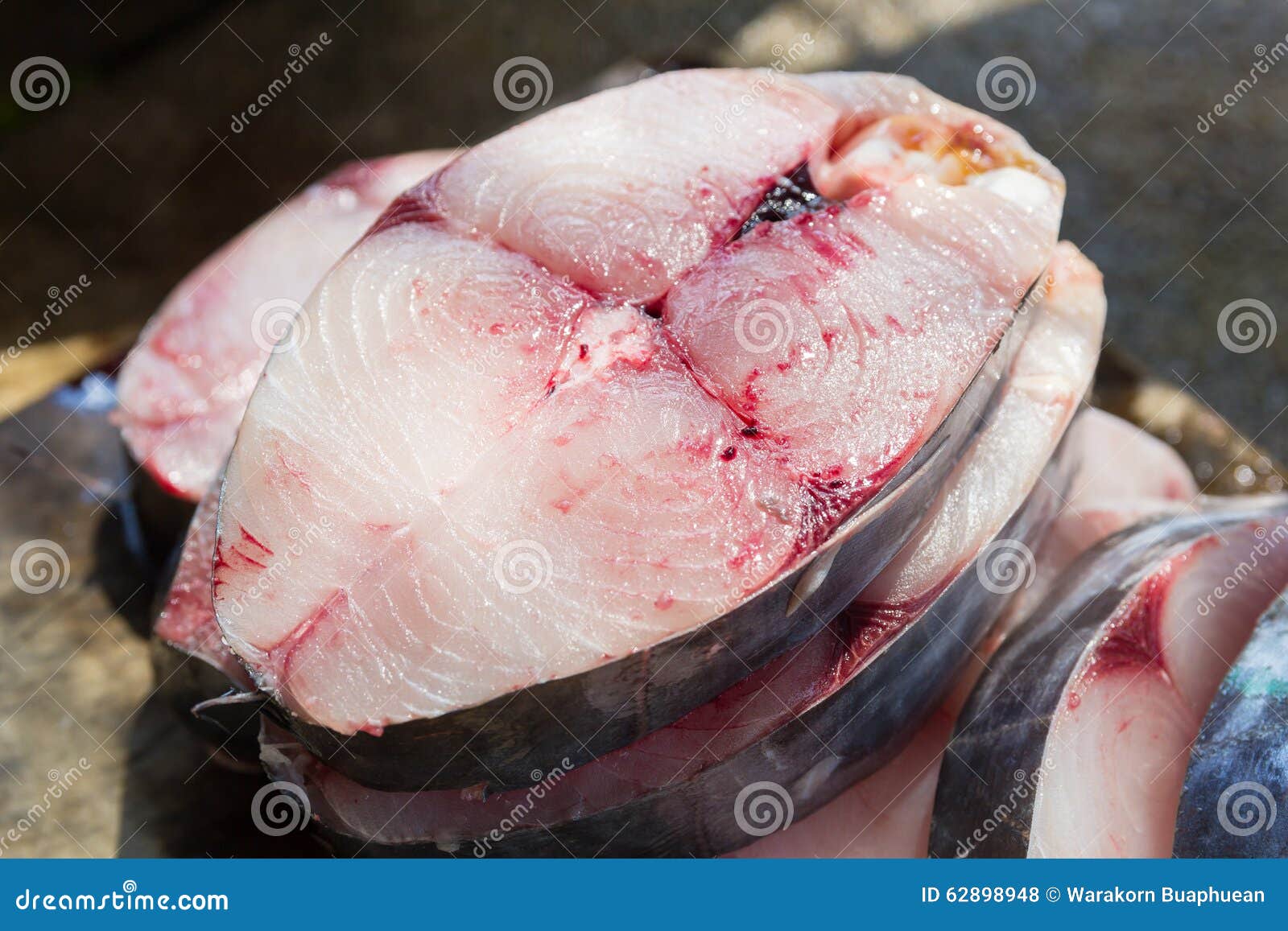 Pieces of King Mackerel Fish Stock Photo - Image of ocean, silver: 62898948
