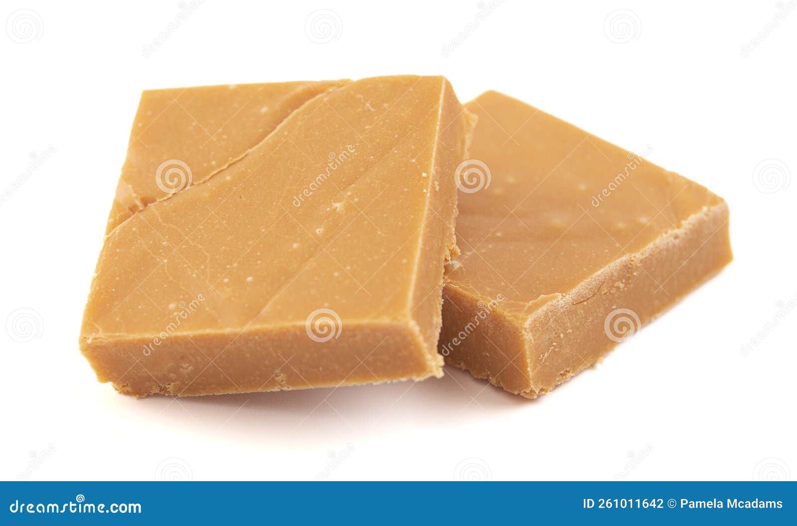 Pieces of Light Brown Fudge Isolated on a White Background Stock Photo ...