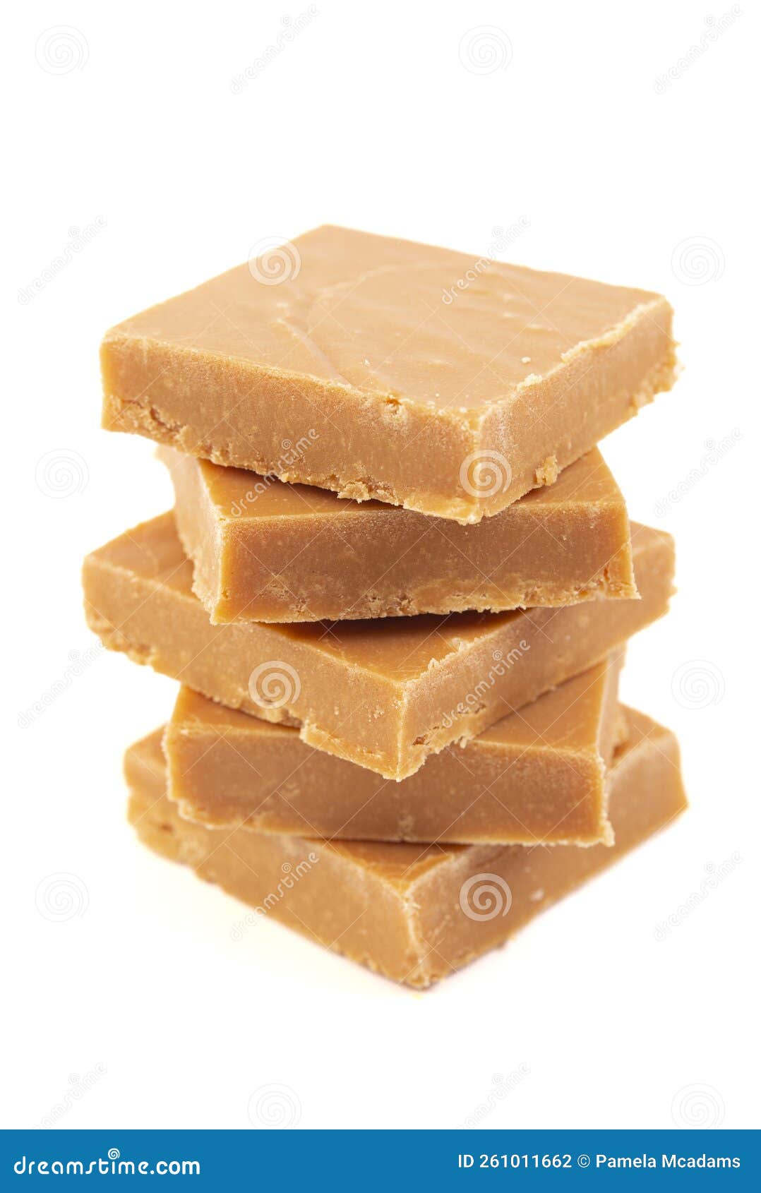 Pieces of Light Brown Fudge Isolated on a White Background Stock Photo ...