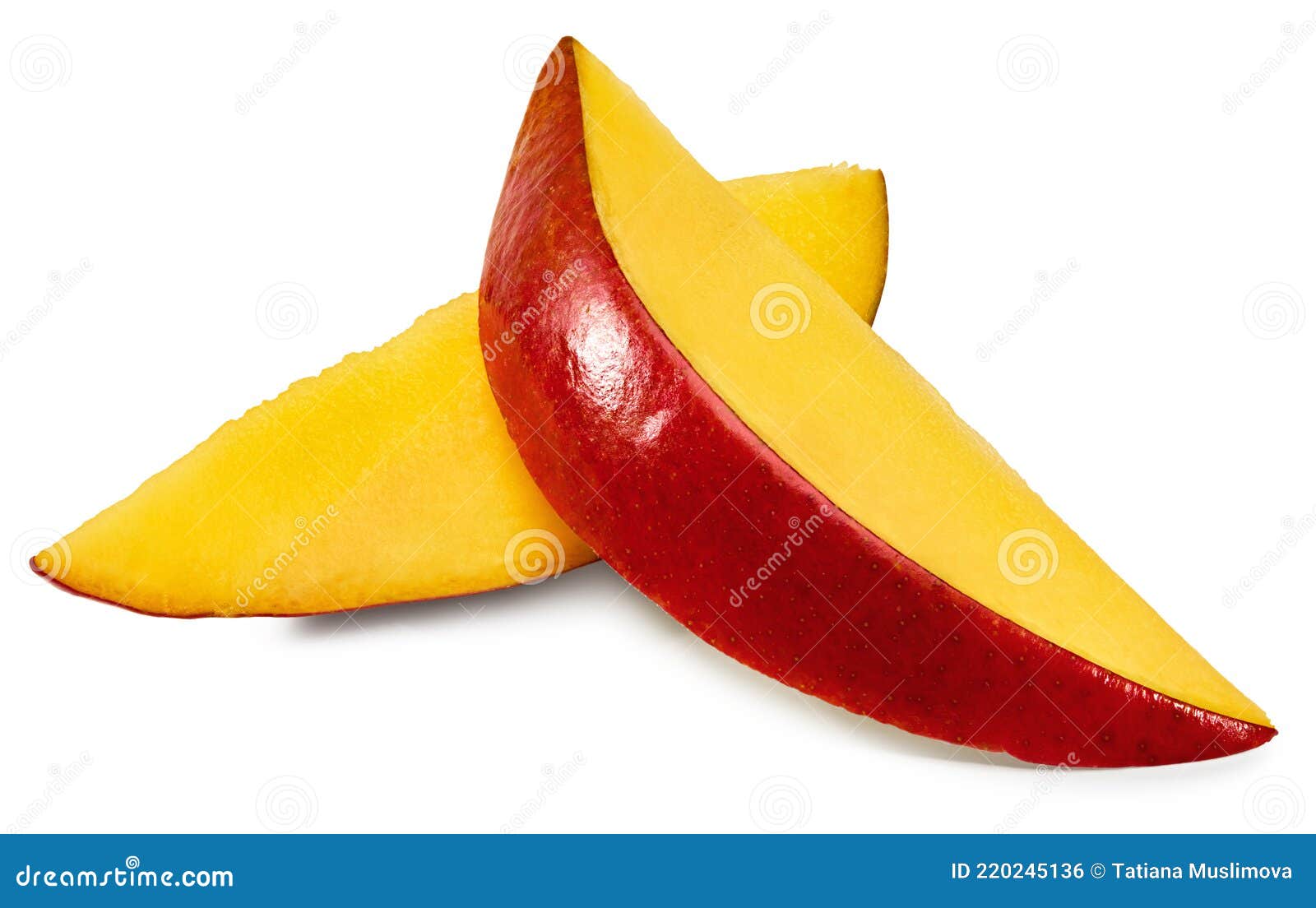 Pieces of Mango Isolated on White Background. Exotic Fruit Stock Photo ...