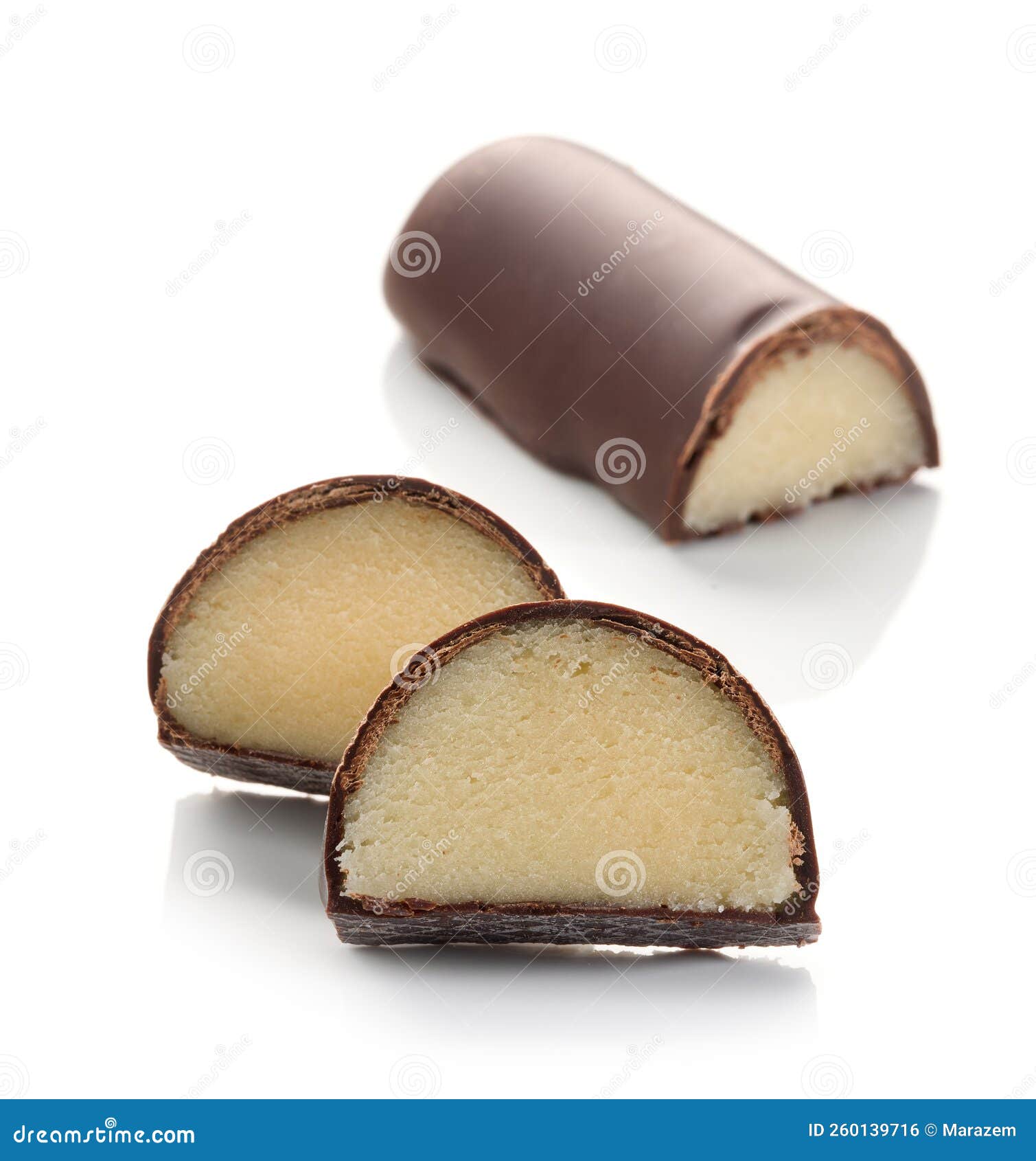 Pieces of marzipan stock photo. Image of confectionery - 260139716