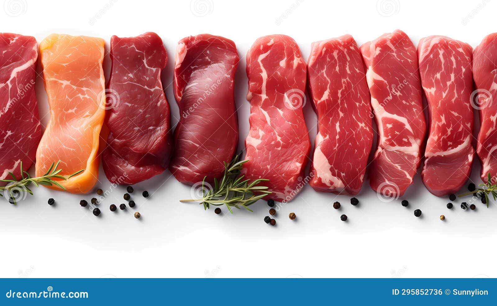 Beef Steaks And Meat Cuts Lettering Seamless Background Outline Stock ...