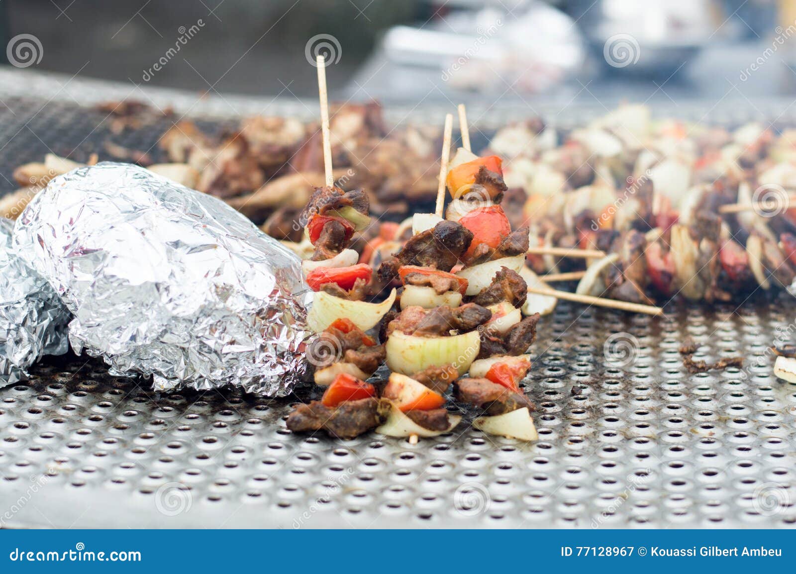 Pieces of Meat Bitten on Wood. Stock Image - Image of vitamins ...