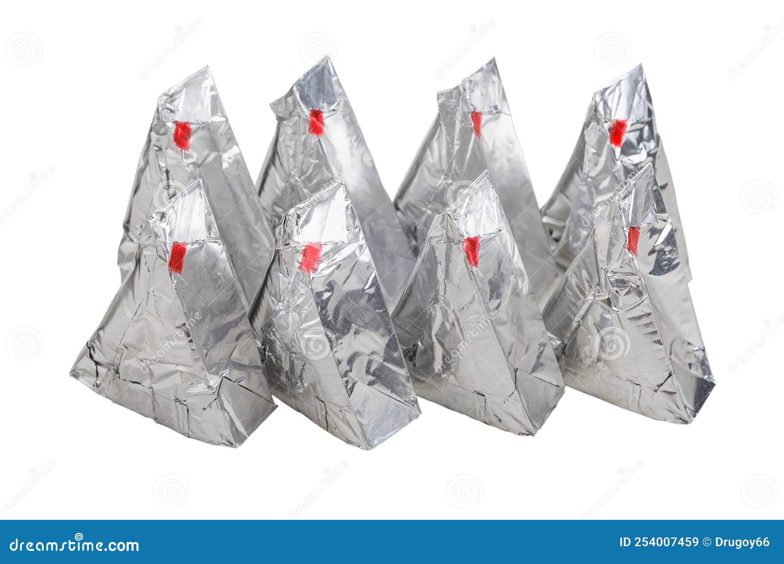 Pieces of Melted Cheese in Foil Isolated on White Stock Image - Image ...