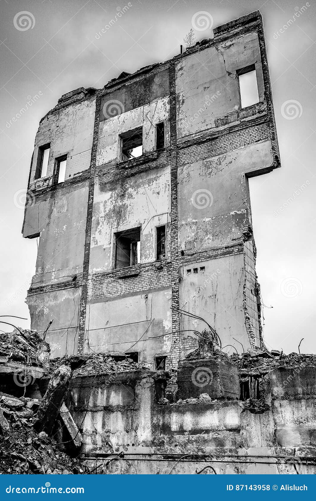 Pieces of Metal and Stone are Crumbling from Demolished Building Stock ...