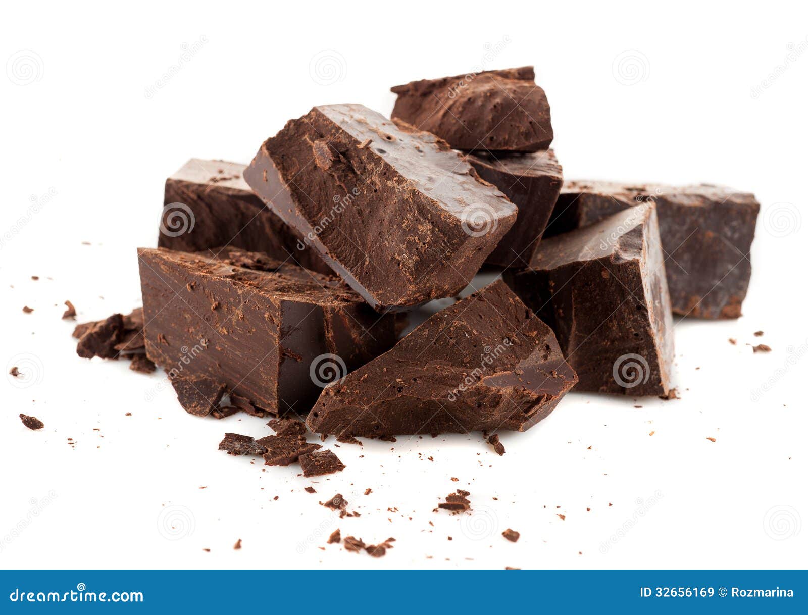 Pieces of Natural Dark Chocolate Stock Image - Image of milk, cocoa ...