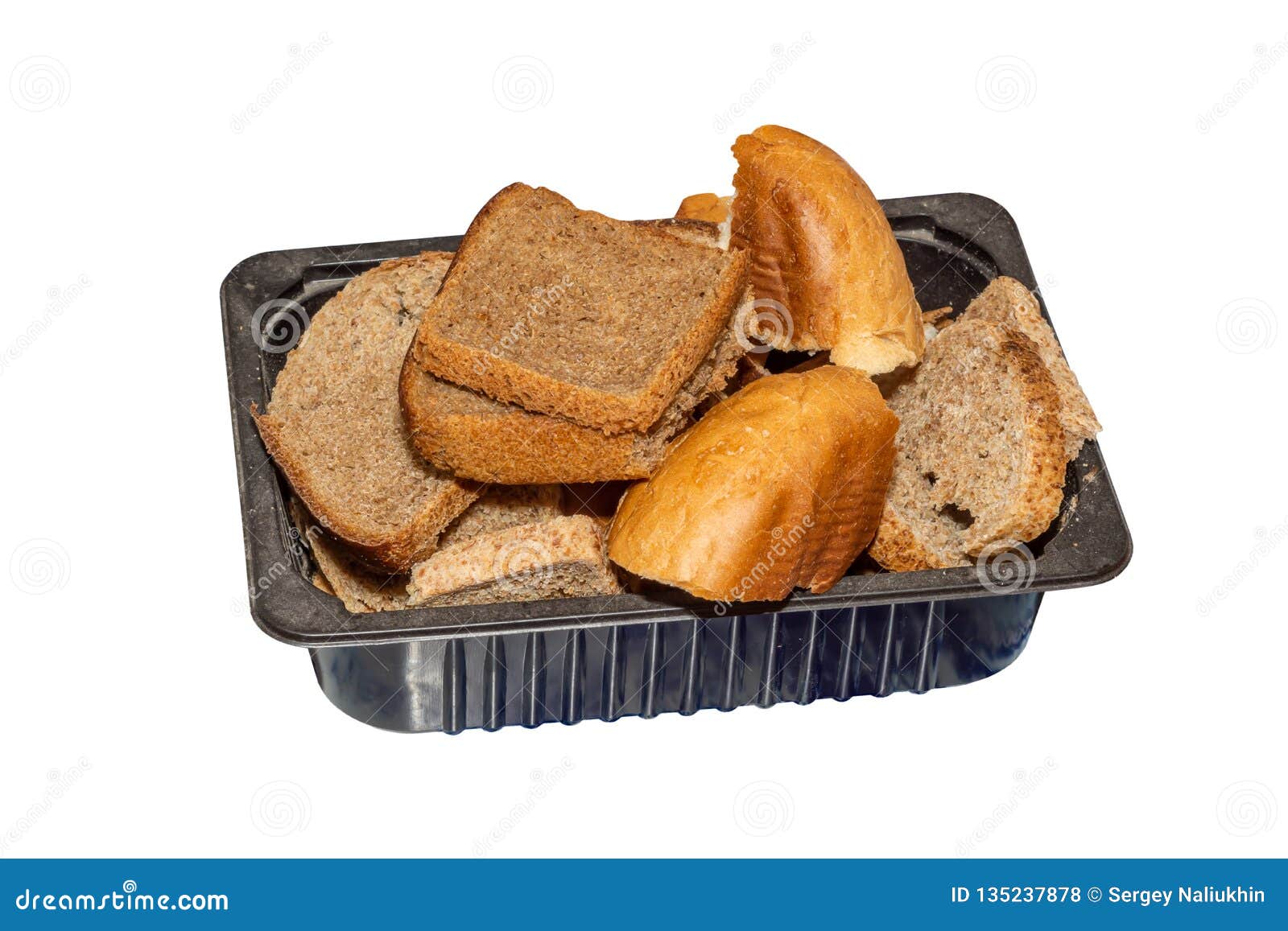 Pieces of Old Dried Bread in a Plastic Container Stock Photo - Image of ...