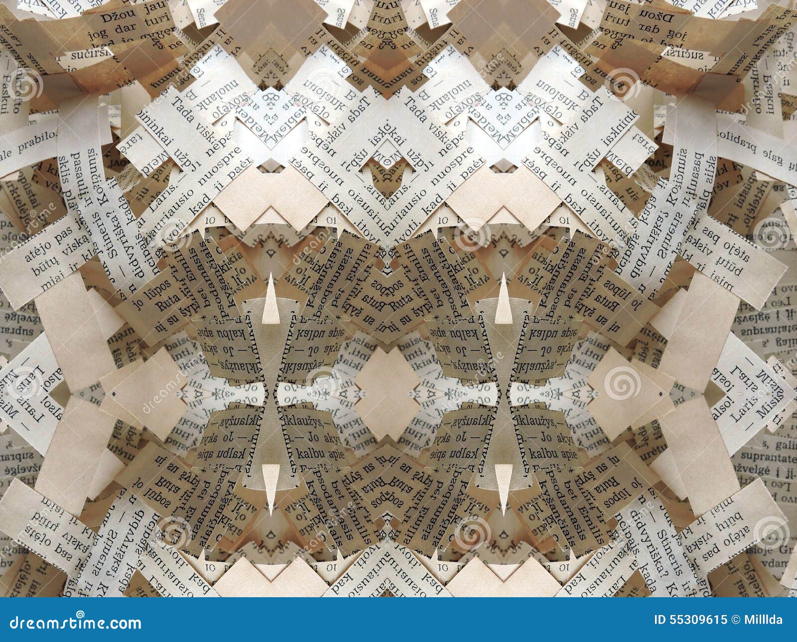 Pieces of old newspaper stock illustration. Illustration of shape ...