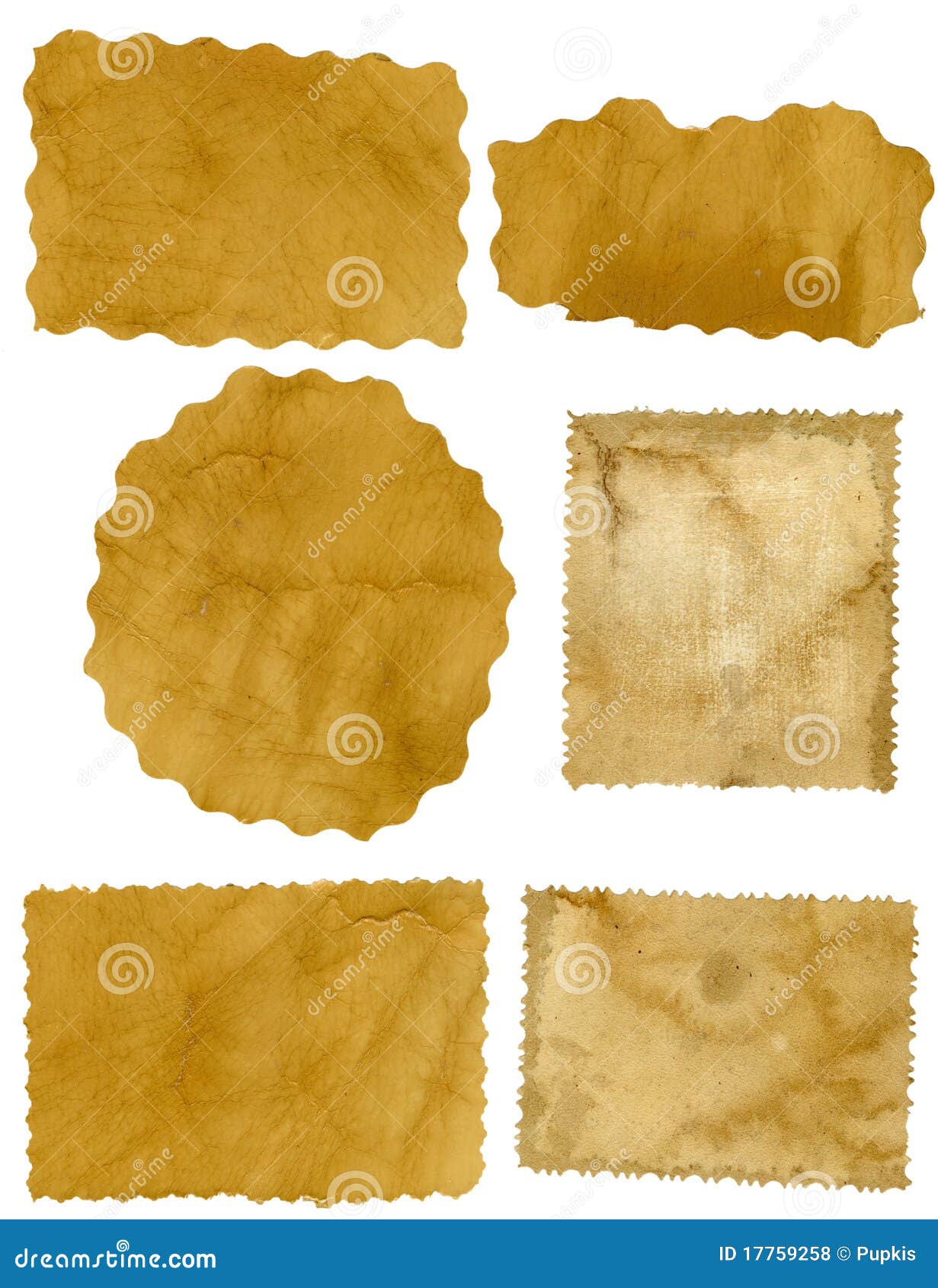 Pieces of old paper stock photo. Image of brown, card - 17759258