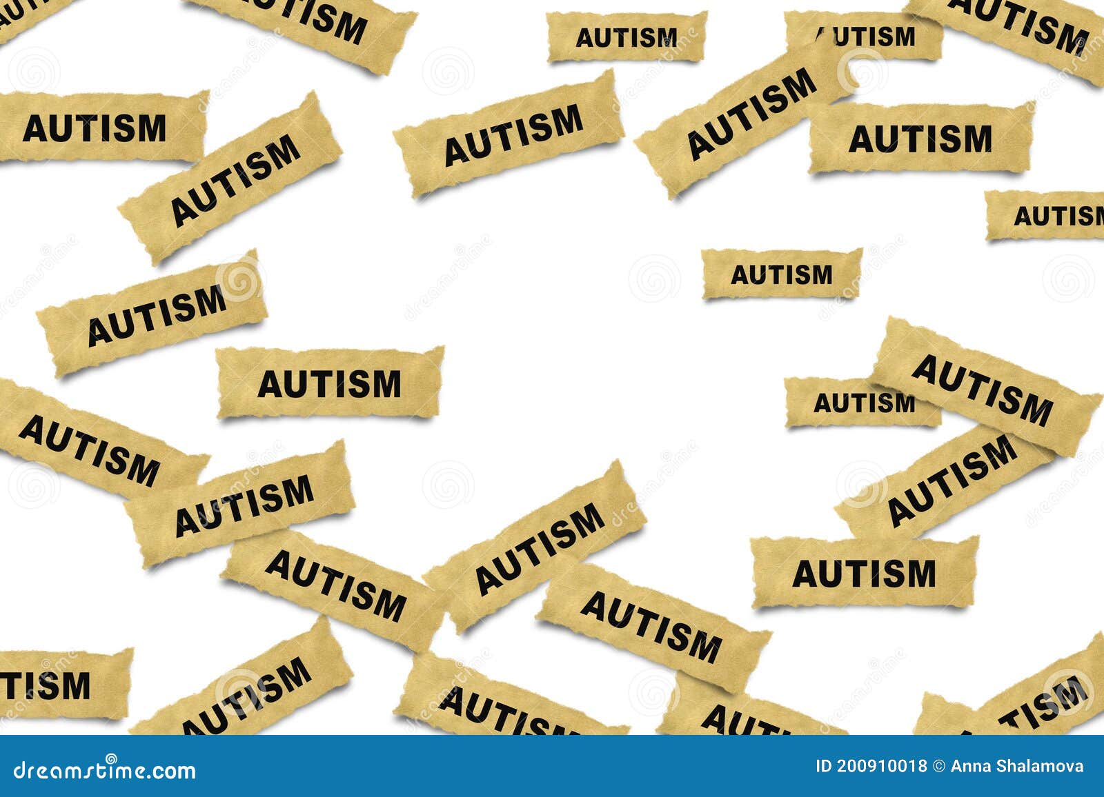 Pieces of Paper with the Inscription Autism on a White Background Stock ...