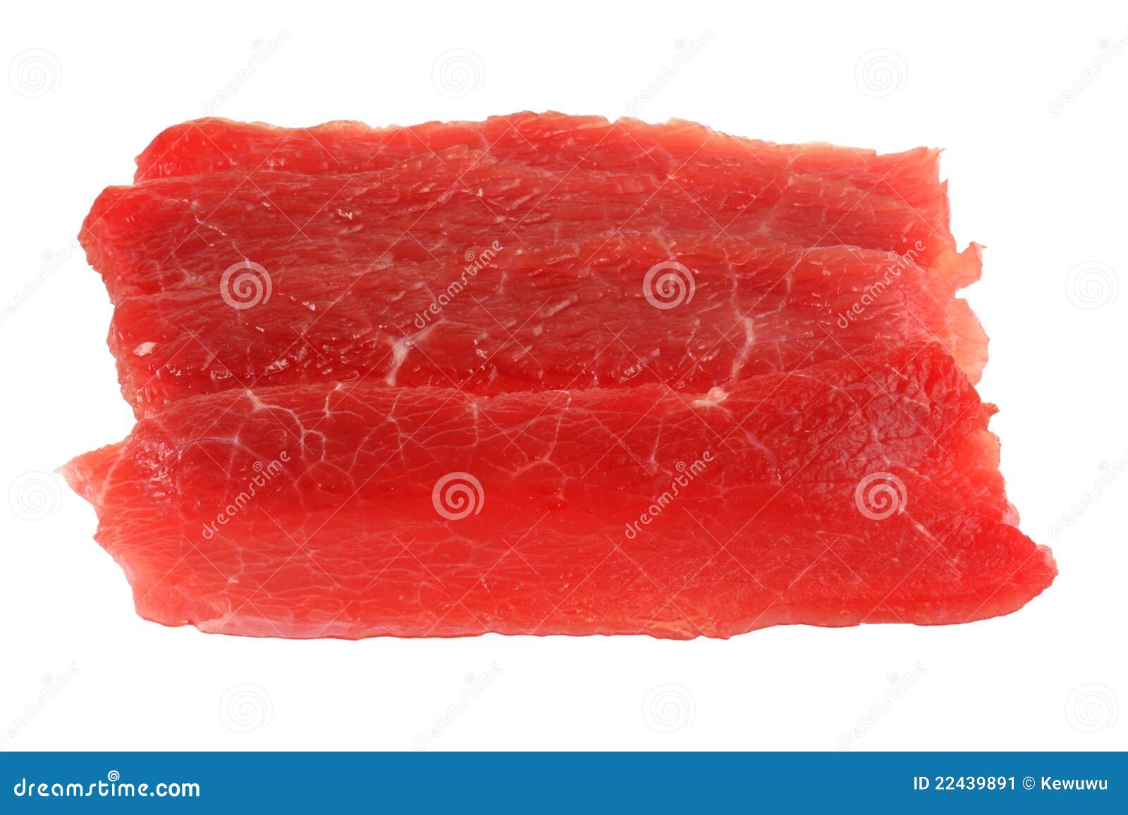 Pieces of Paper-thin Sliced Beef Isolated on White Stock Image - Image ...