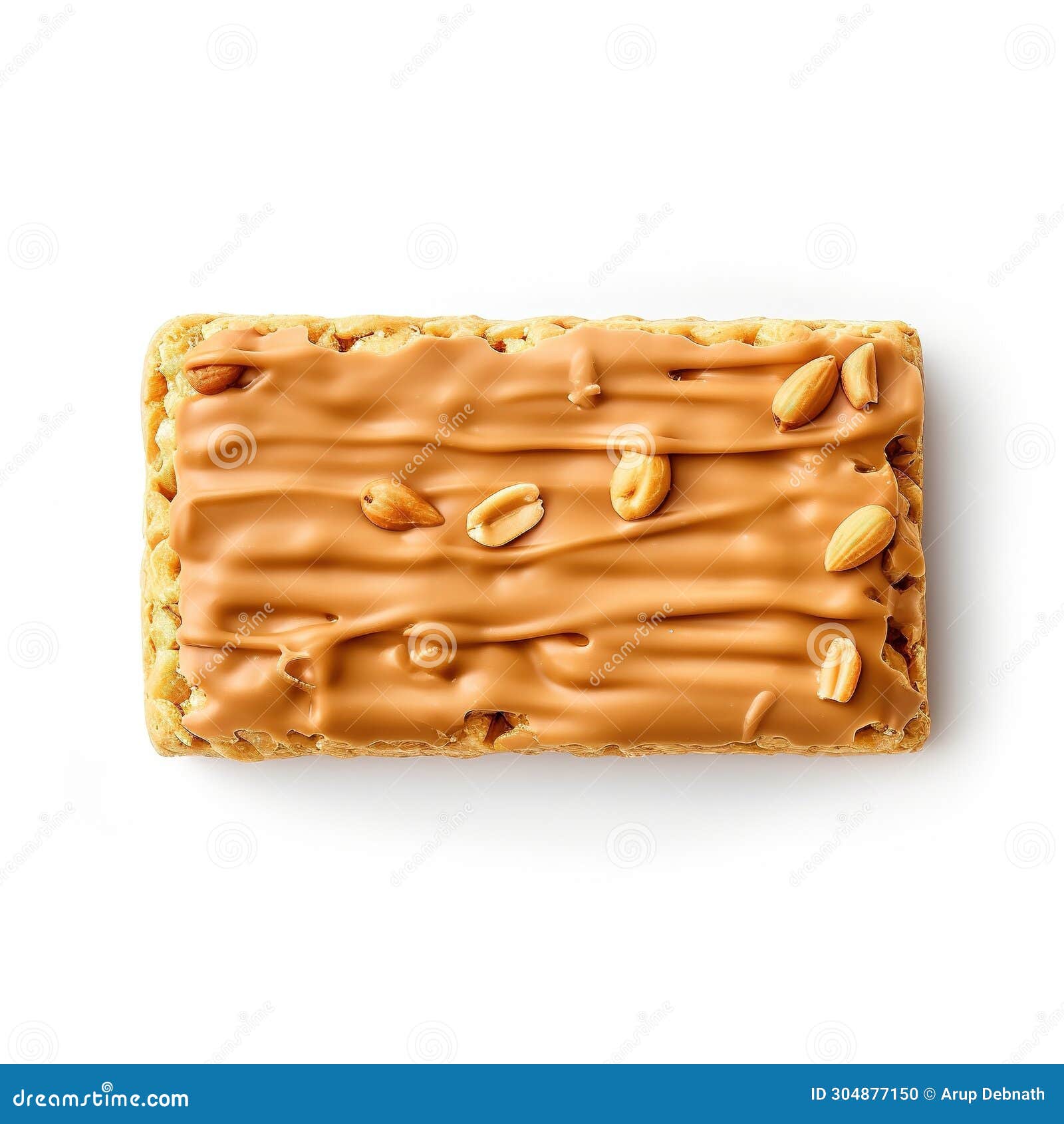A Pieces of Peanut Bar Top View Isolated on a White Background Stock ...