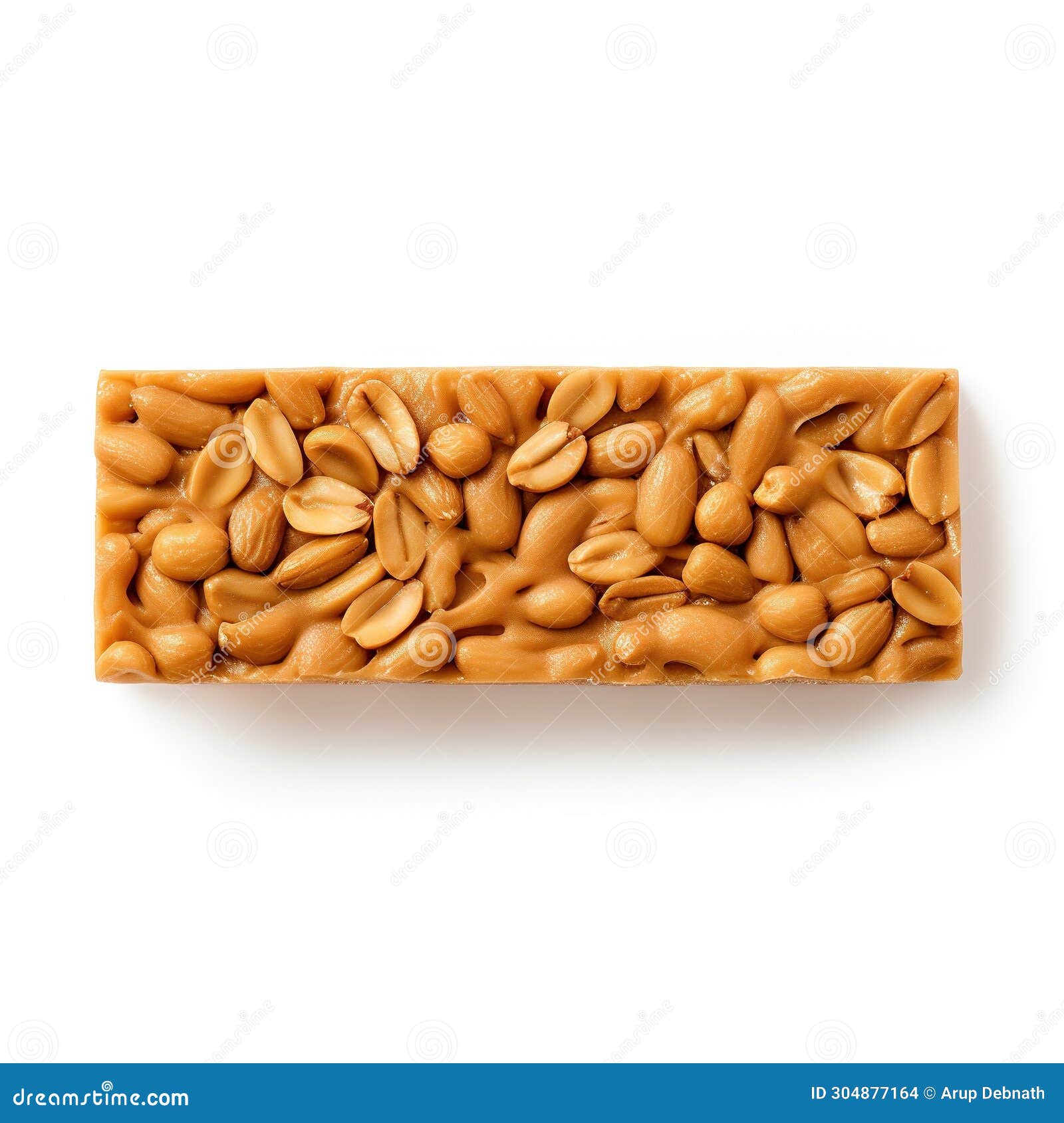 A Pieces of Peanut Bar Top View Isolated on a White Background Stock ...