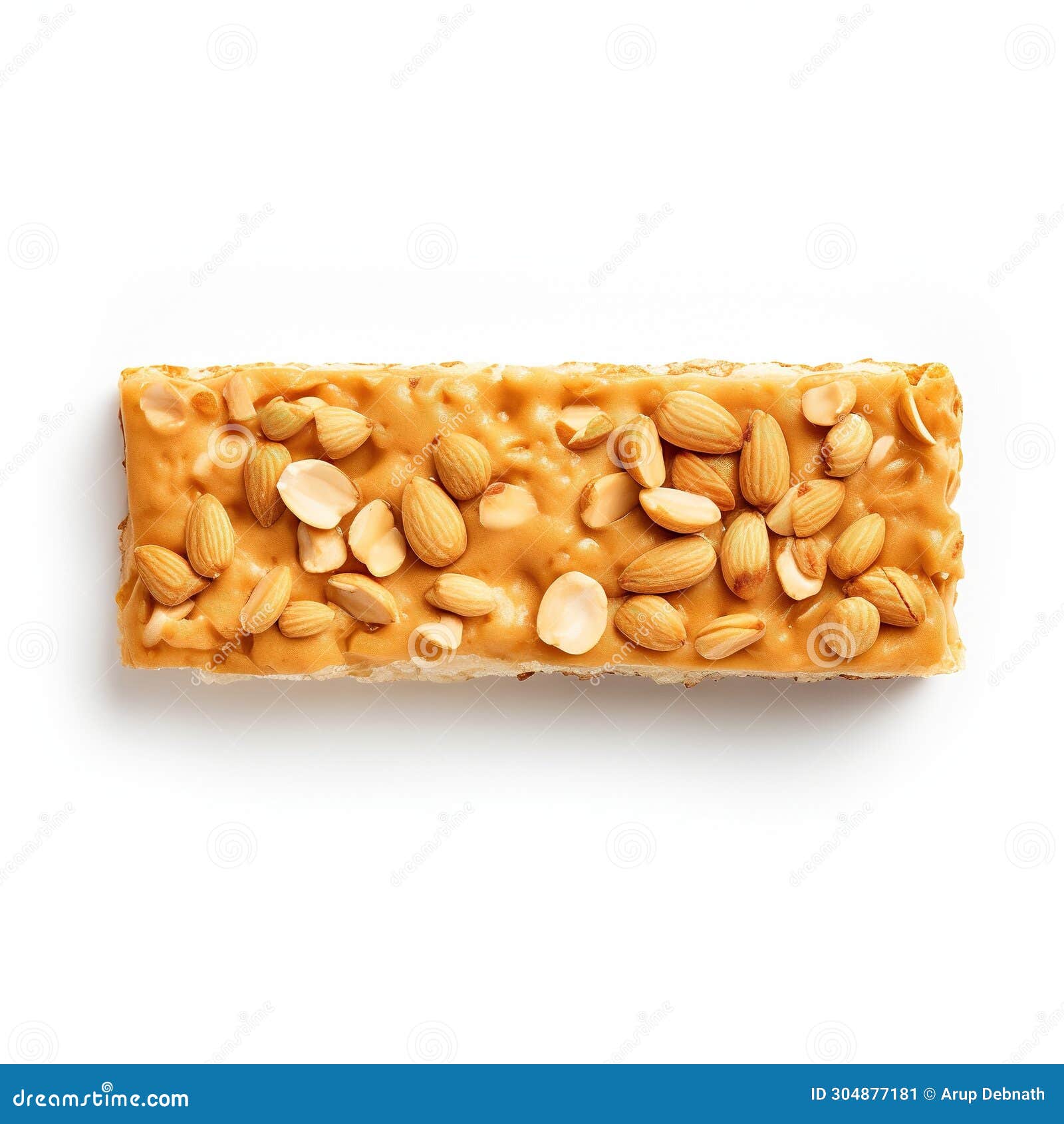 A Pieces of Peanut Bar Top View Isolated on a White Background Stock ...