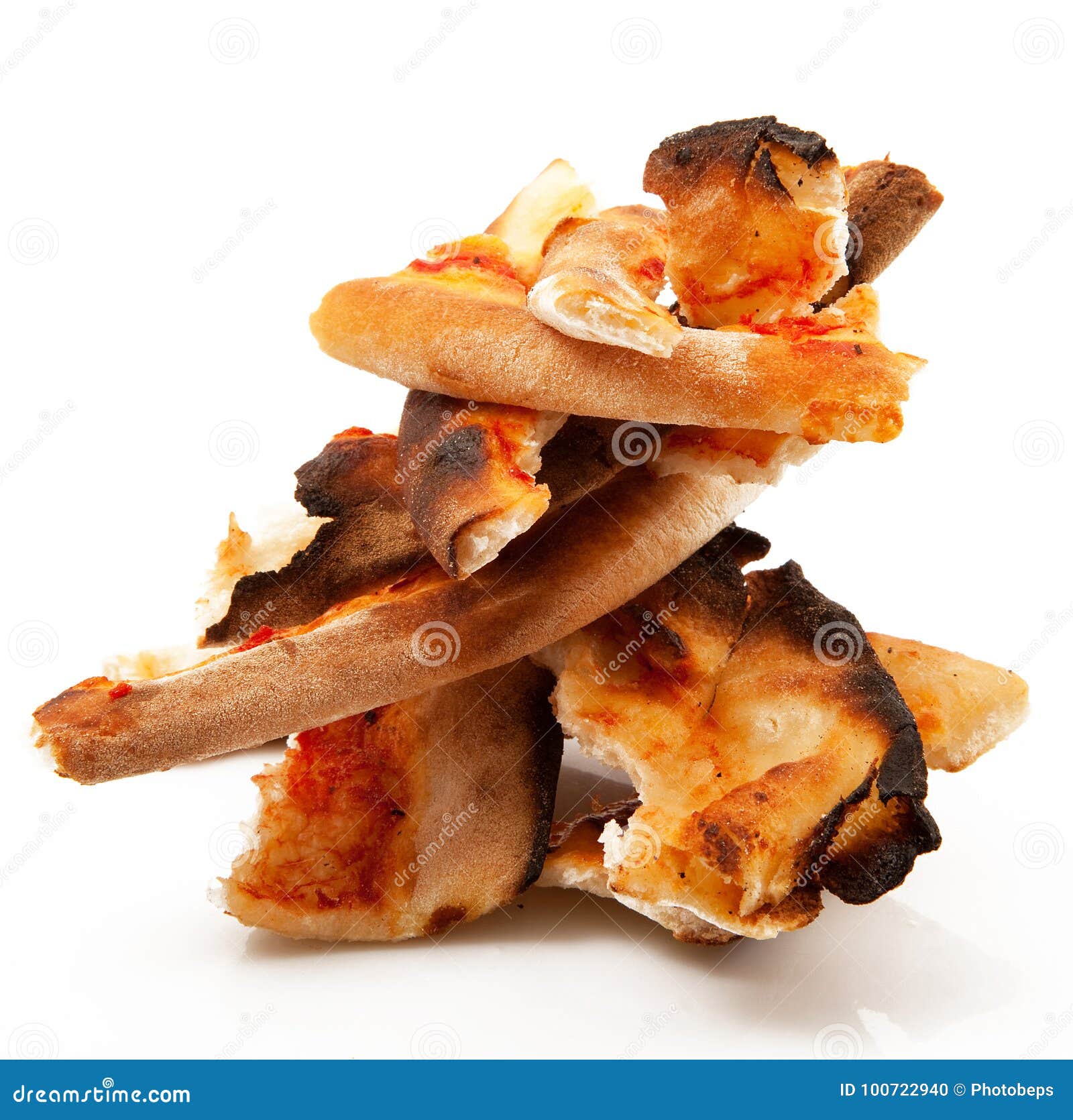 Pizza Crust on White Background Stock Photo - Image of food, original ...