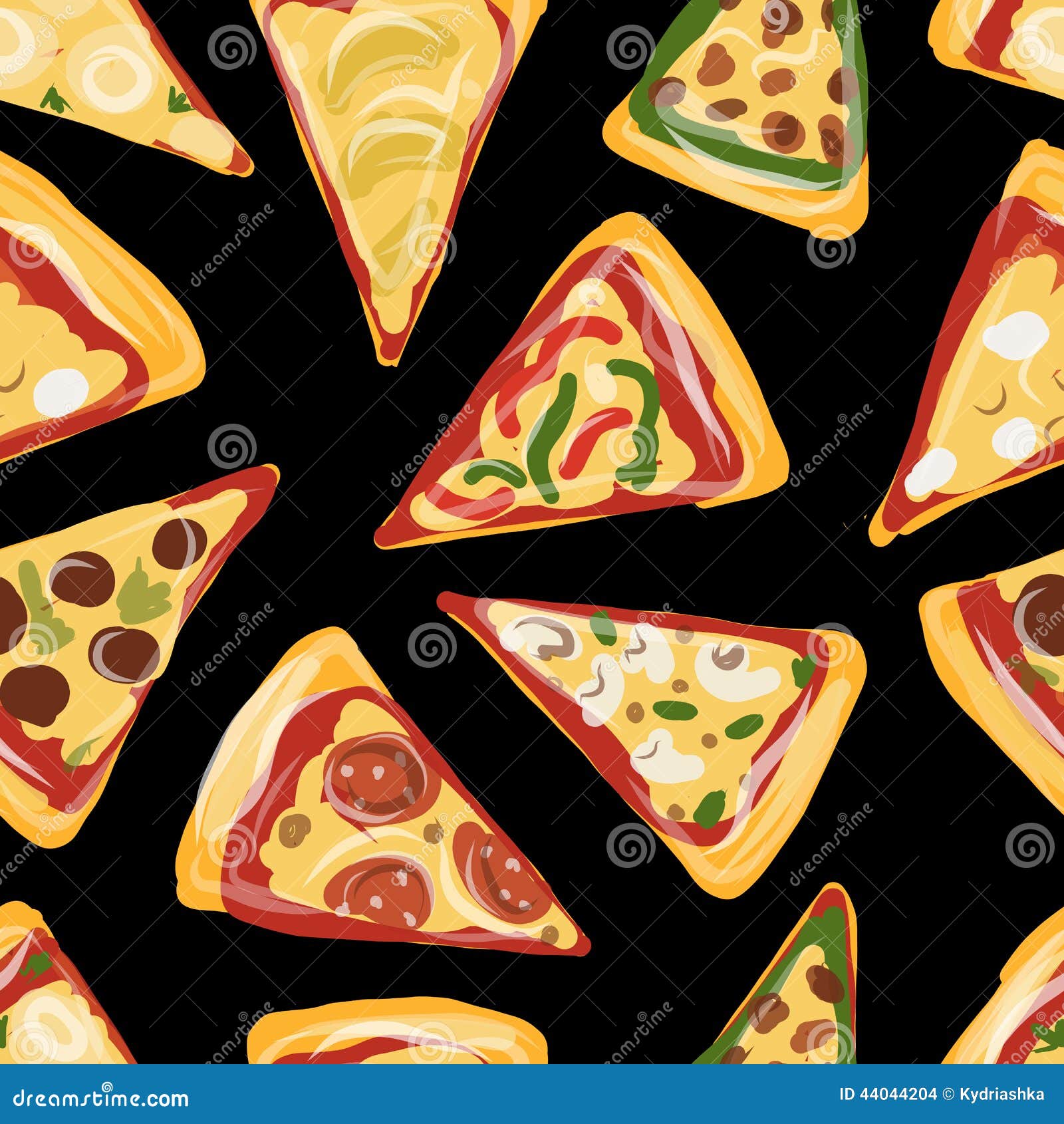 Pieces of Pizza, Seamless Pattern for Your Design Stock Vector ...