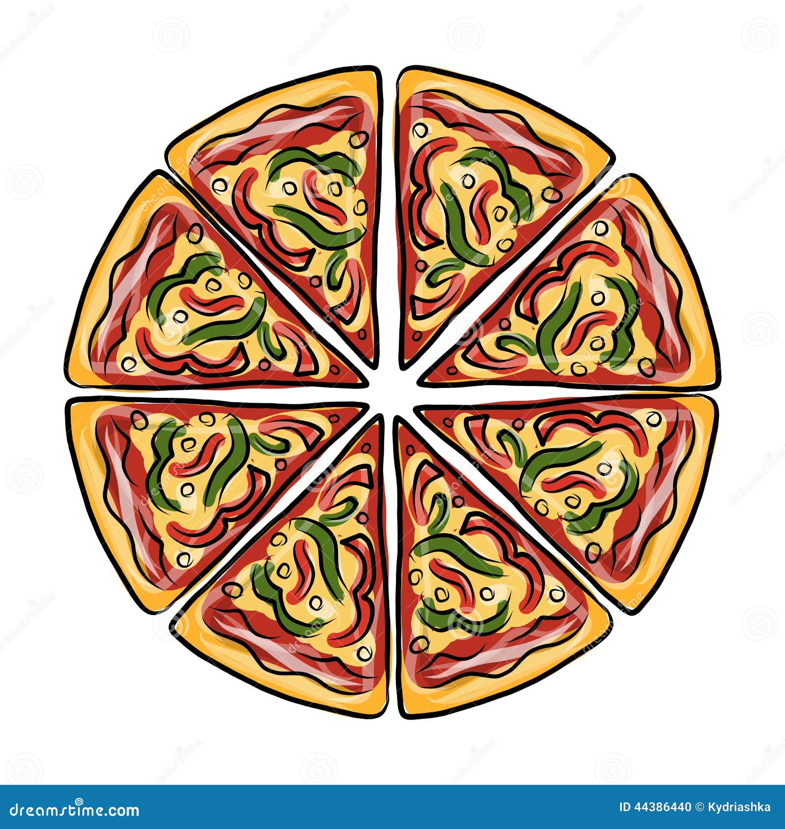 Pieces of Pizza, Sketch for Your Design Stock Vector - Illustration of ... Pieces of Pizza, Sketch for Your Design Stock Vector - Illustration of ...