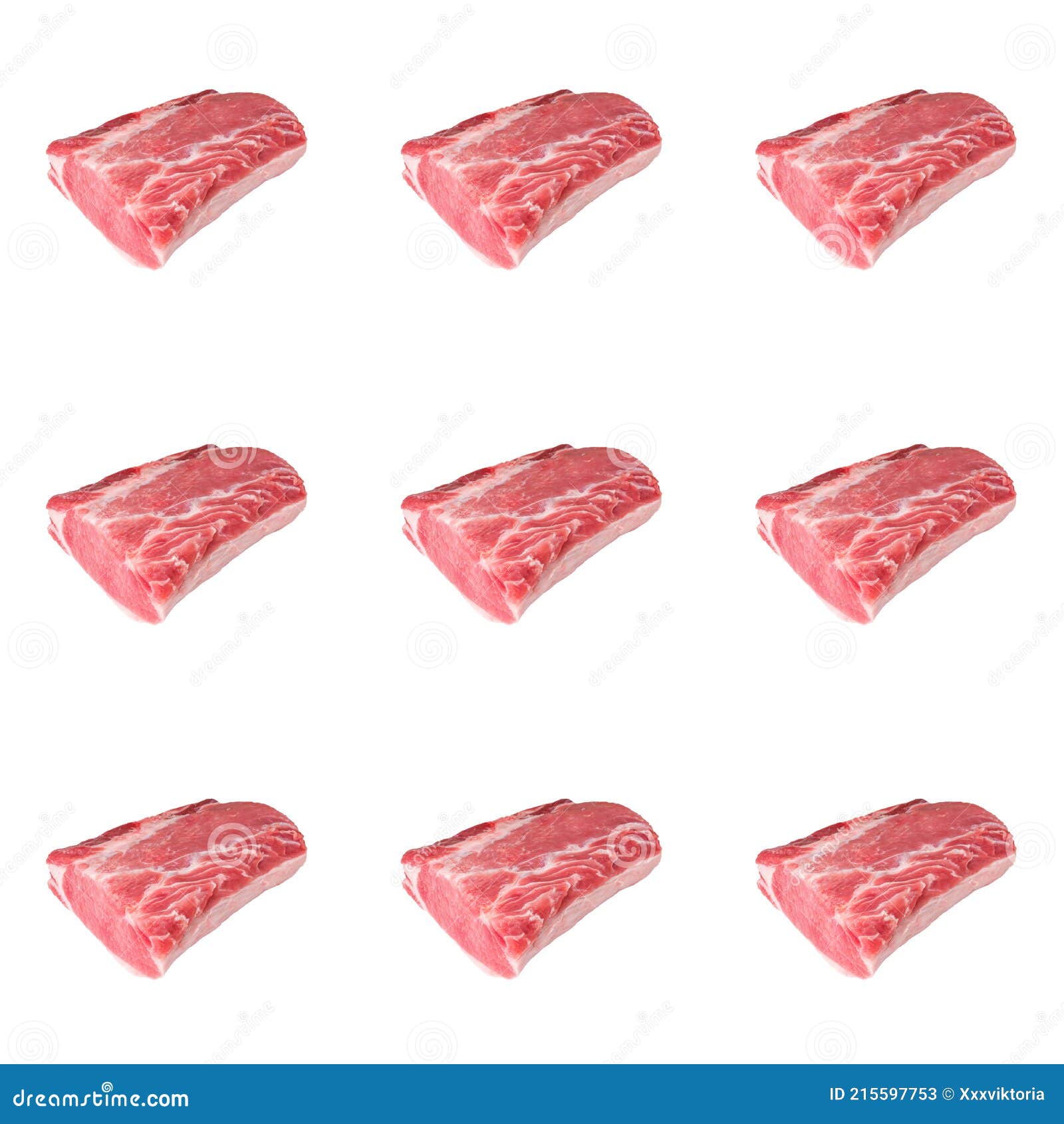 Pieces of Pork Loin or Pork Chop Food Seamless Pattern Stock Image ...