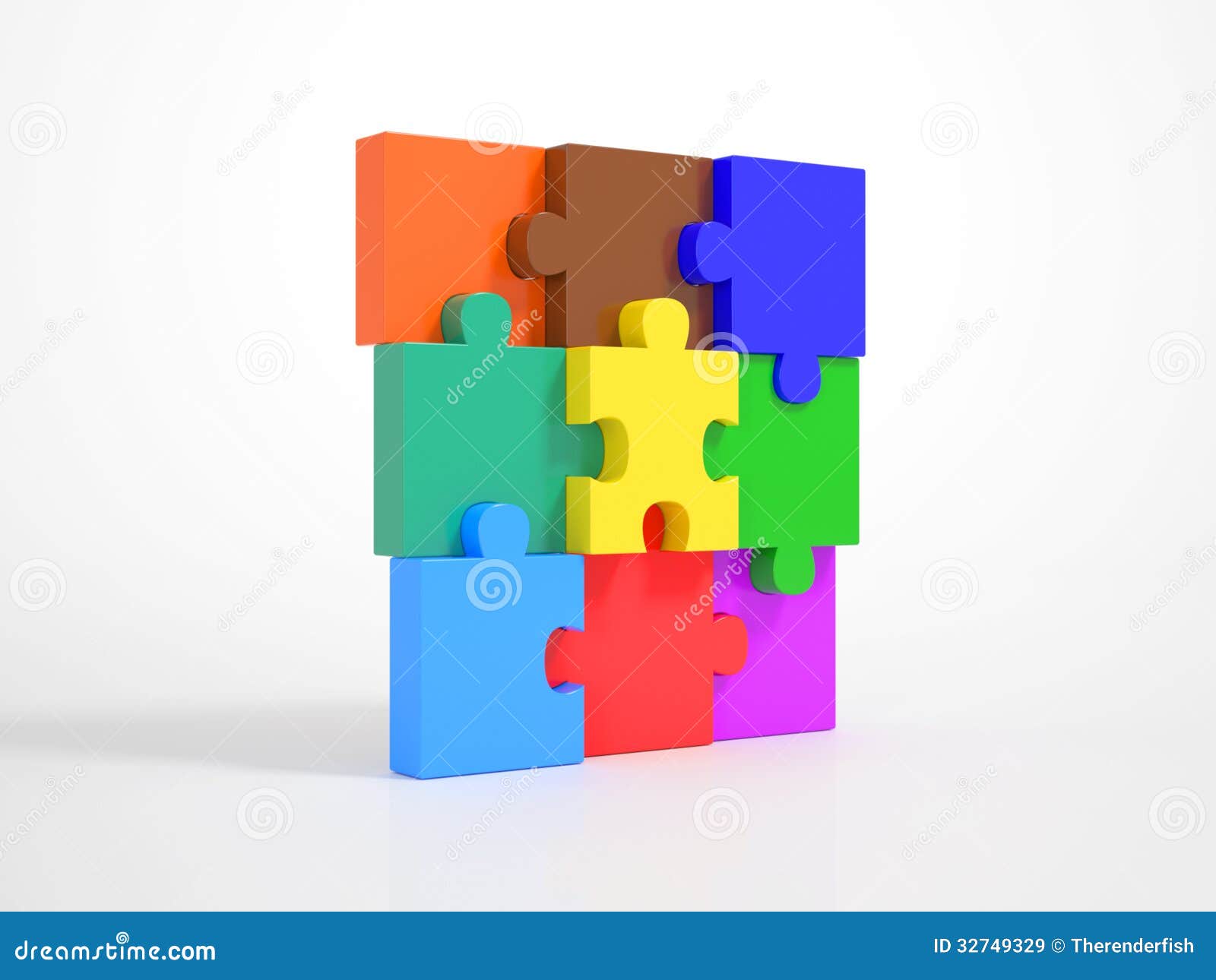 Pieces of a Puzzle Building a Wall Stock Illustration - Illustration of ...