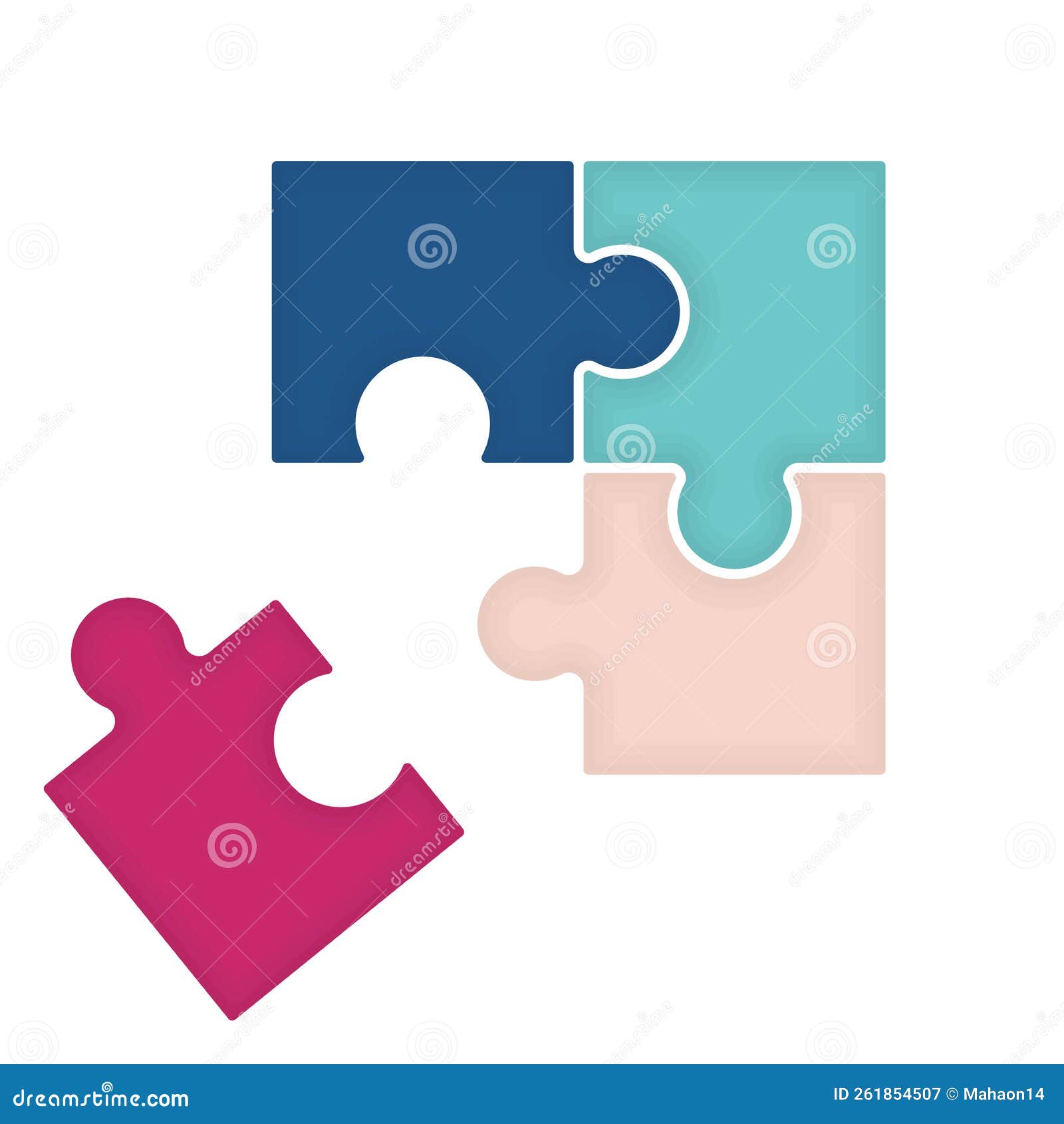 Pieces of puzzle stock vector. Illustration of business - 261854507