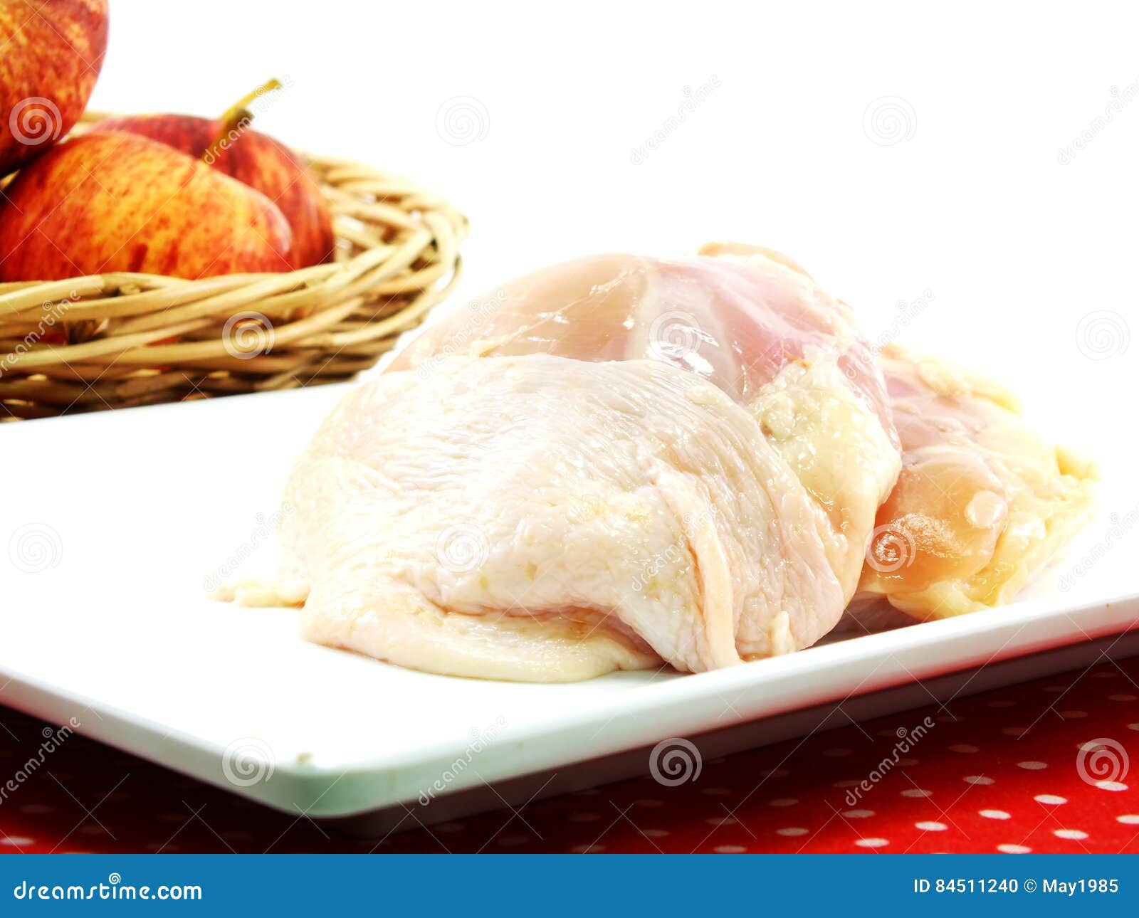 Pieces of Raw Chicken Meat on White Background Stock Photo - Image of ...