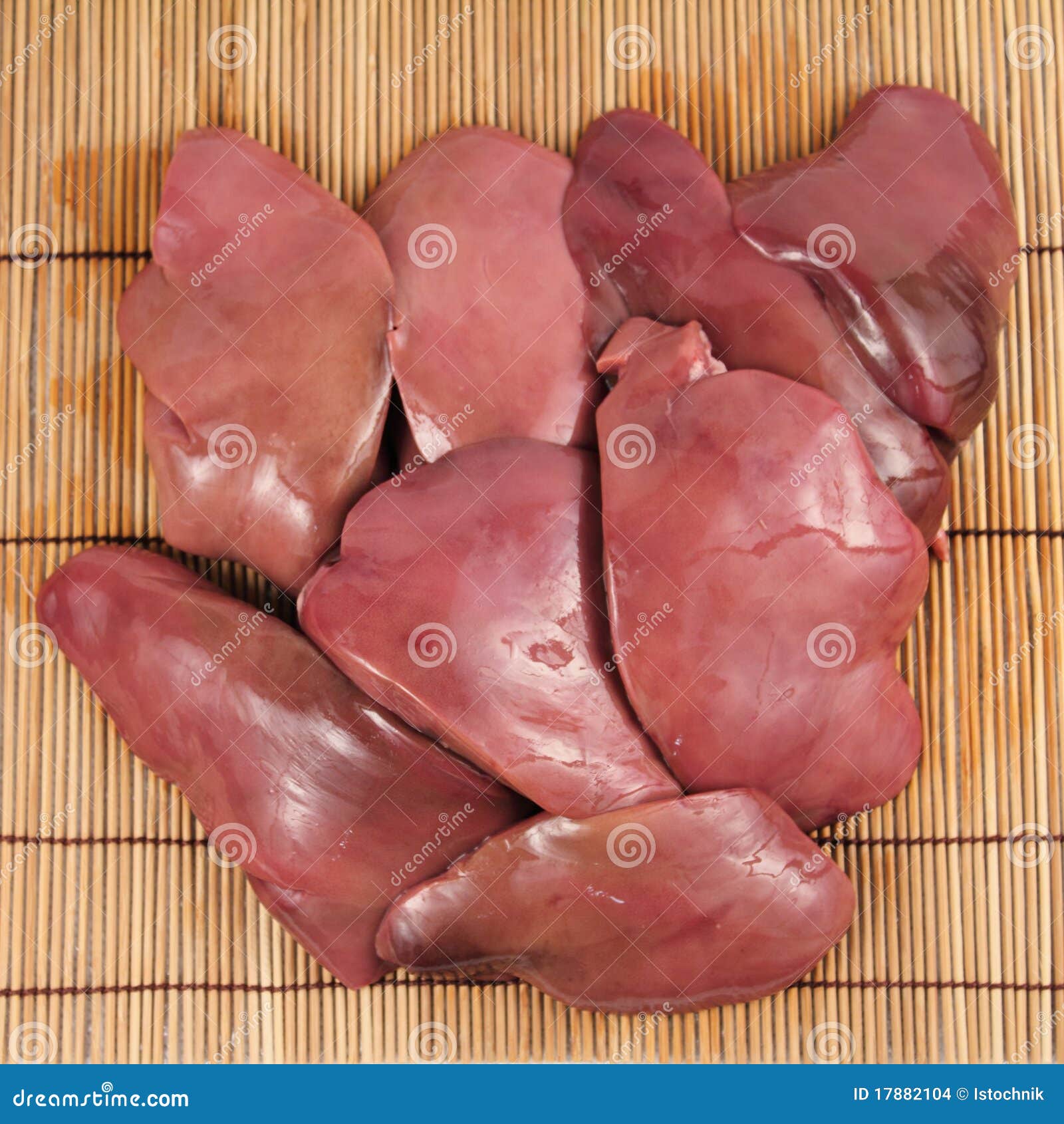 Pieces of raw liver stock photo. Image of kitchen, bamboo - 17882104