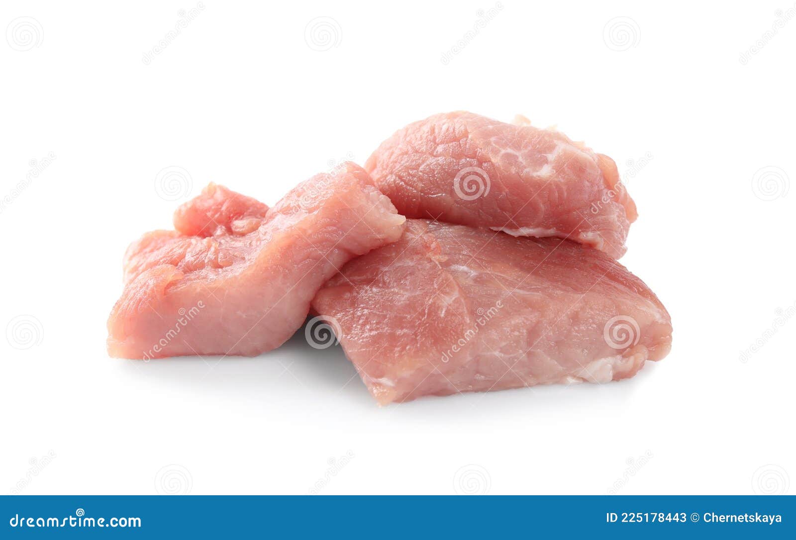 Pieces of Raw Meat on White Stock Image - Image of cuisine, chop: 225178443