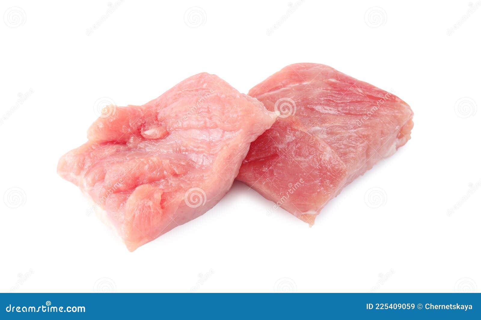 Pieces of Raw Meat Isolated on White Stock Image - Image of chop ...