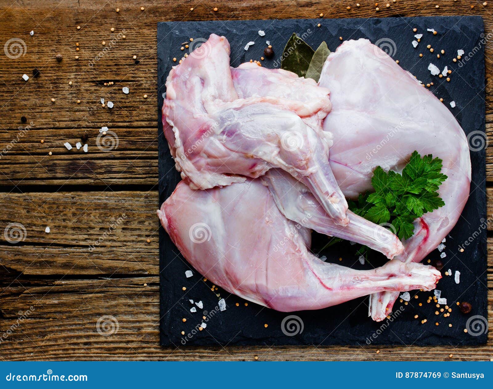 Pieces of raw rabbit stock image. Image of nutrition - 87874769
