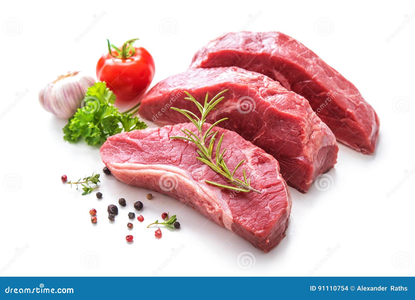 Pieces of Raw Roast Beef Meat with Ingredients Stock Photo - Image of ...