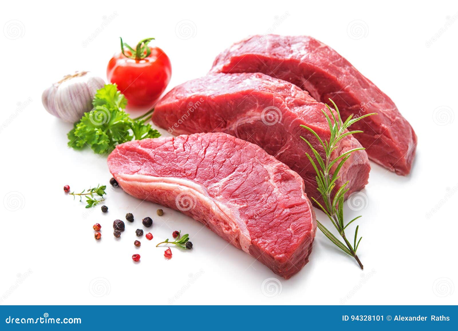 Pieces of Raw Roast Beef Meat with Ingredients Stock Image - Image of ...