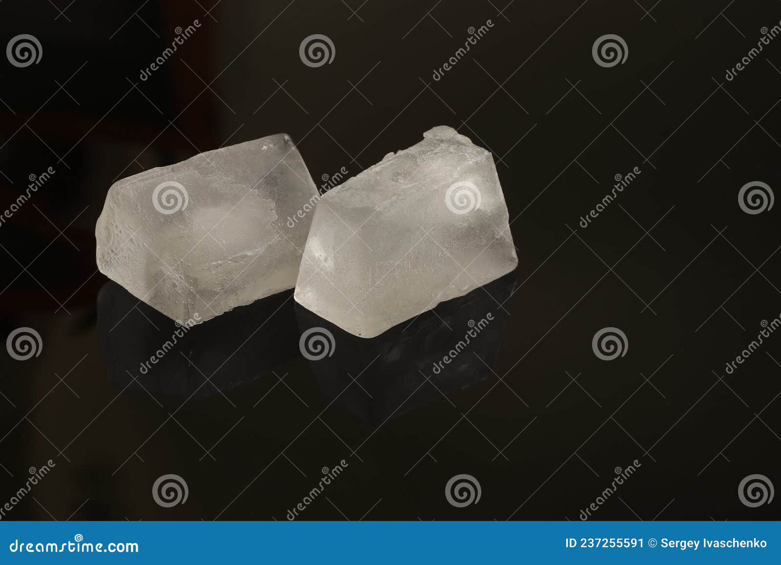 Pieces of Rectangular Ice on a Black Background. Stock Image - Image of ...