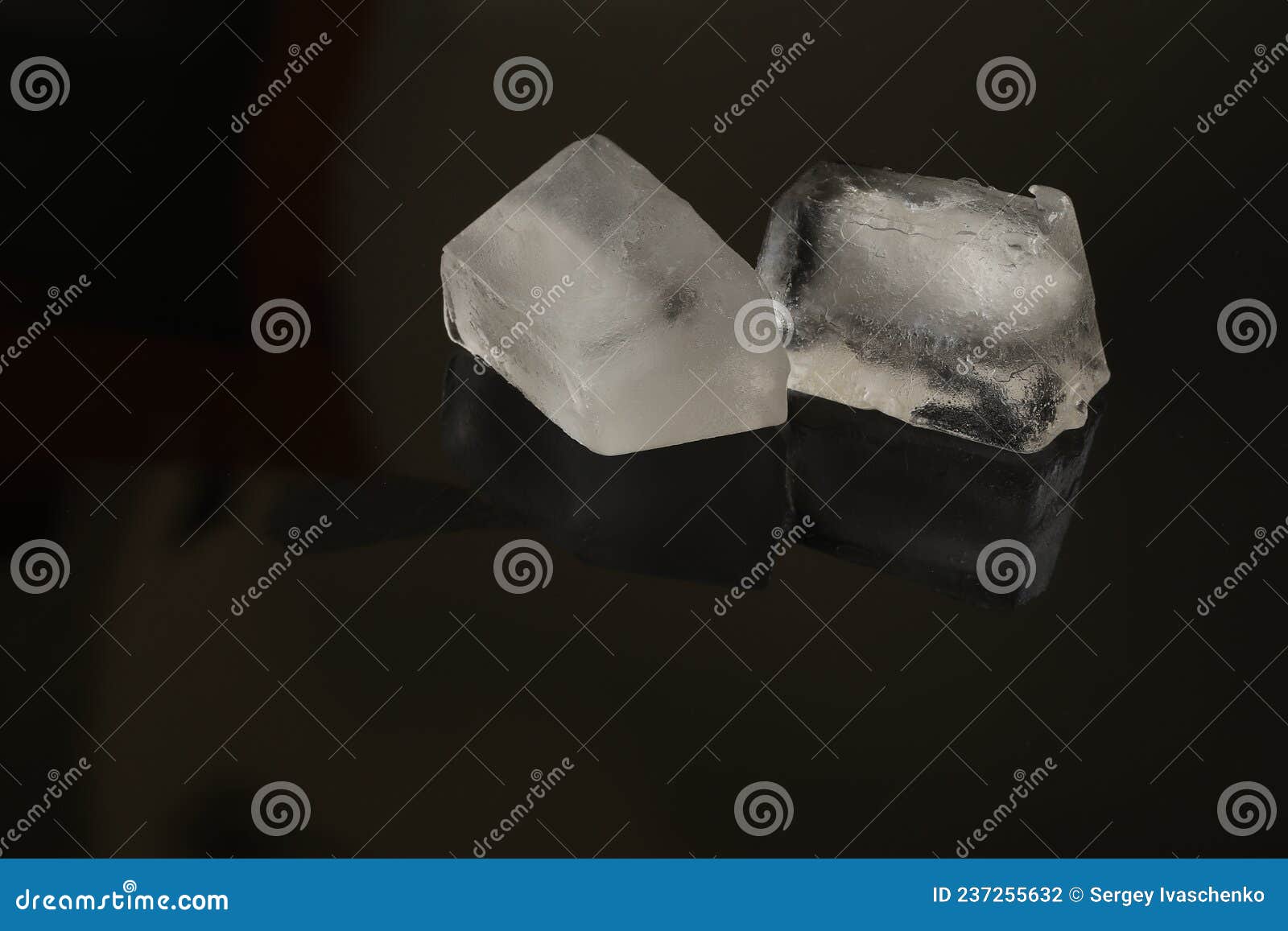 Pieces of Rectangular Ice on a Black Background. Stock Photo - Image of ...