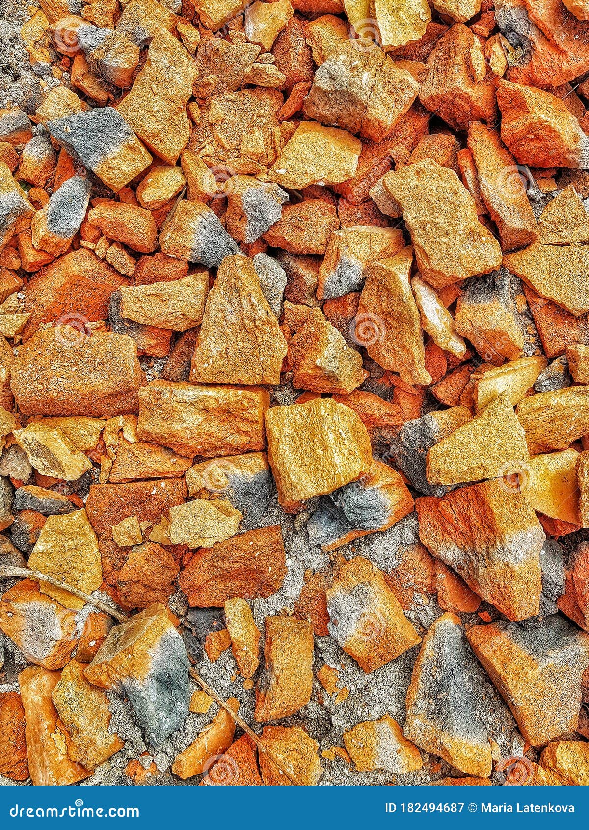 Pieces of red brick stone stock image. Image of abstract - 182494687
