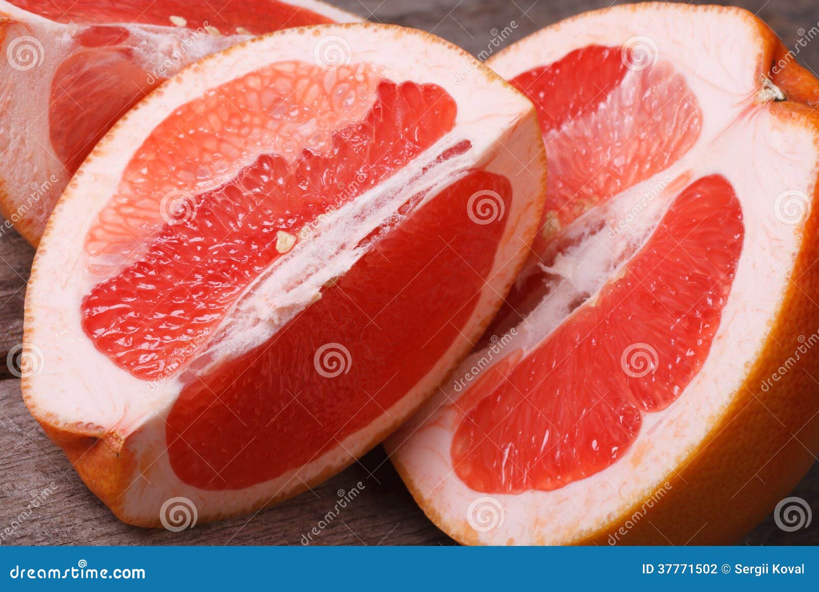 Pieces of Red Grapefruit Closeup Stock Photo - Image of freshness, ripe ...