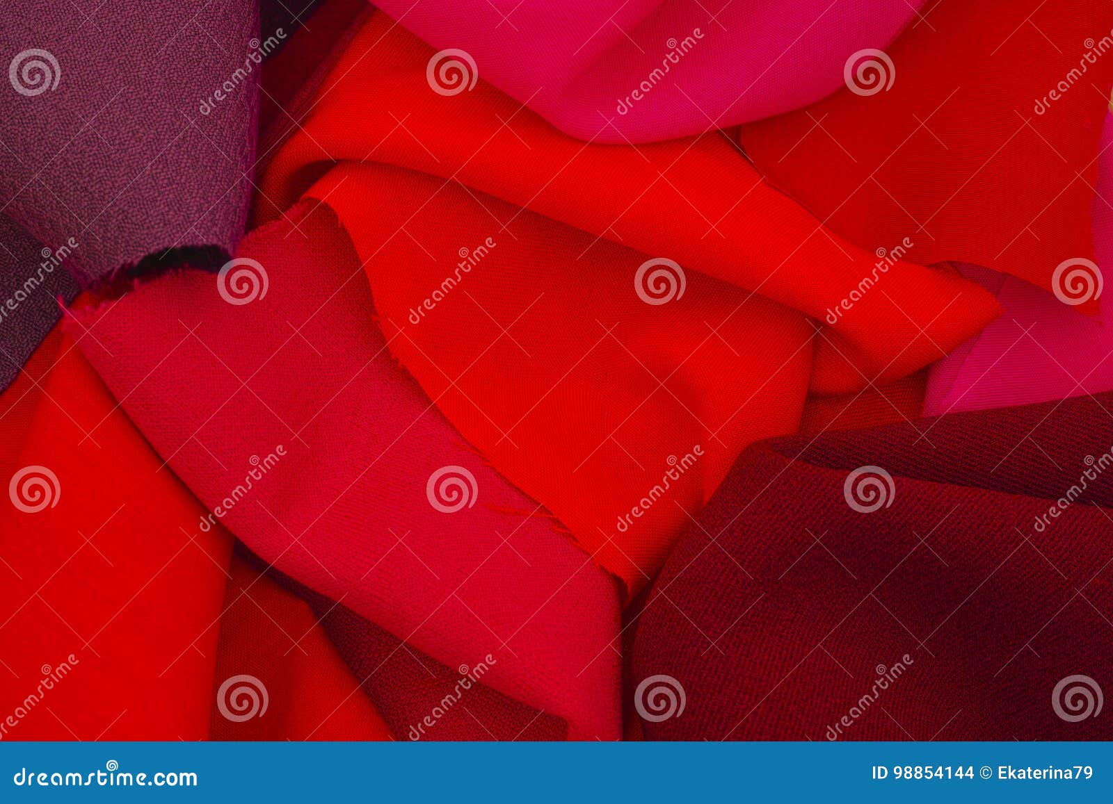 Pieces of red textile stock photo. Image of sample, fabric - 98854144