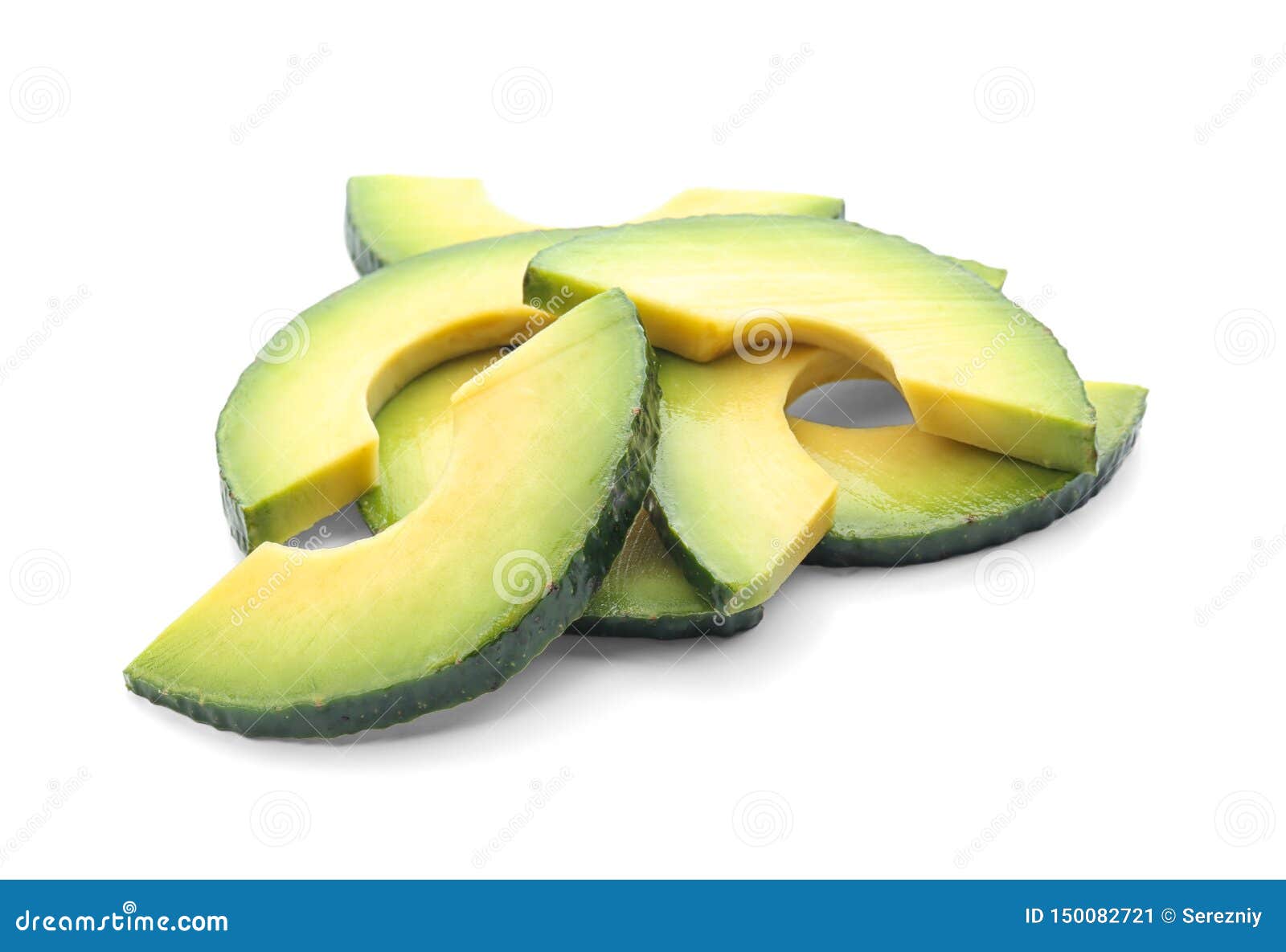 Pieces of Ripe Avocado on White Background Stock Image - Image of ...