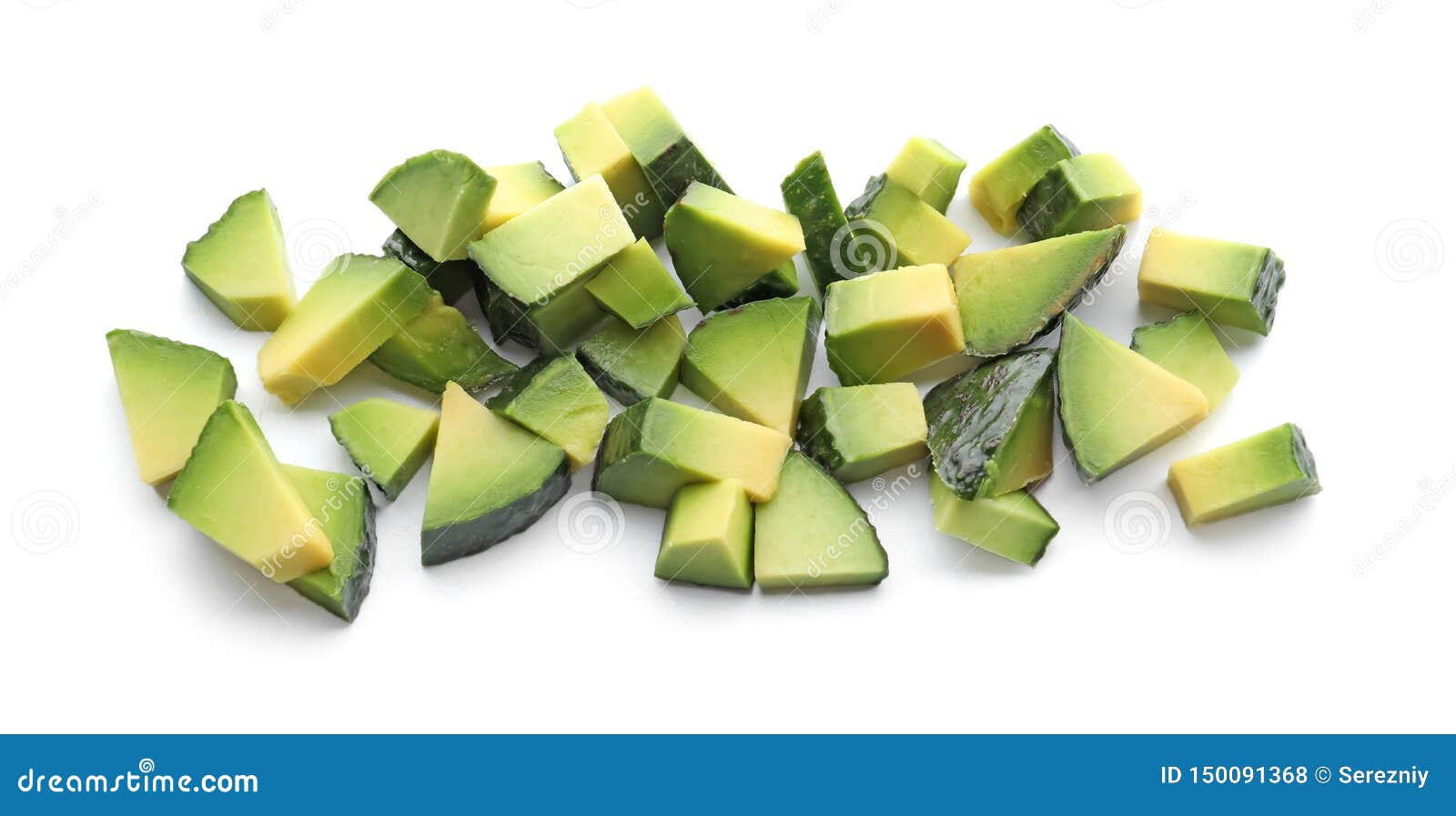 Pieces of Ripe Avocado on White Background Stock Photo - Image of ...