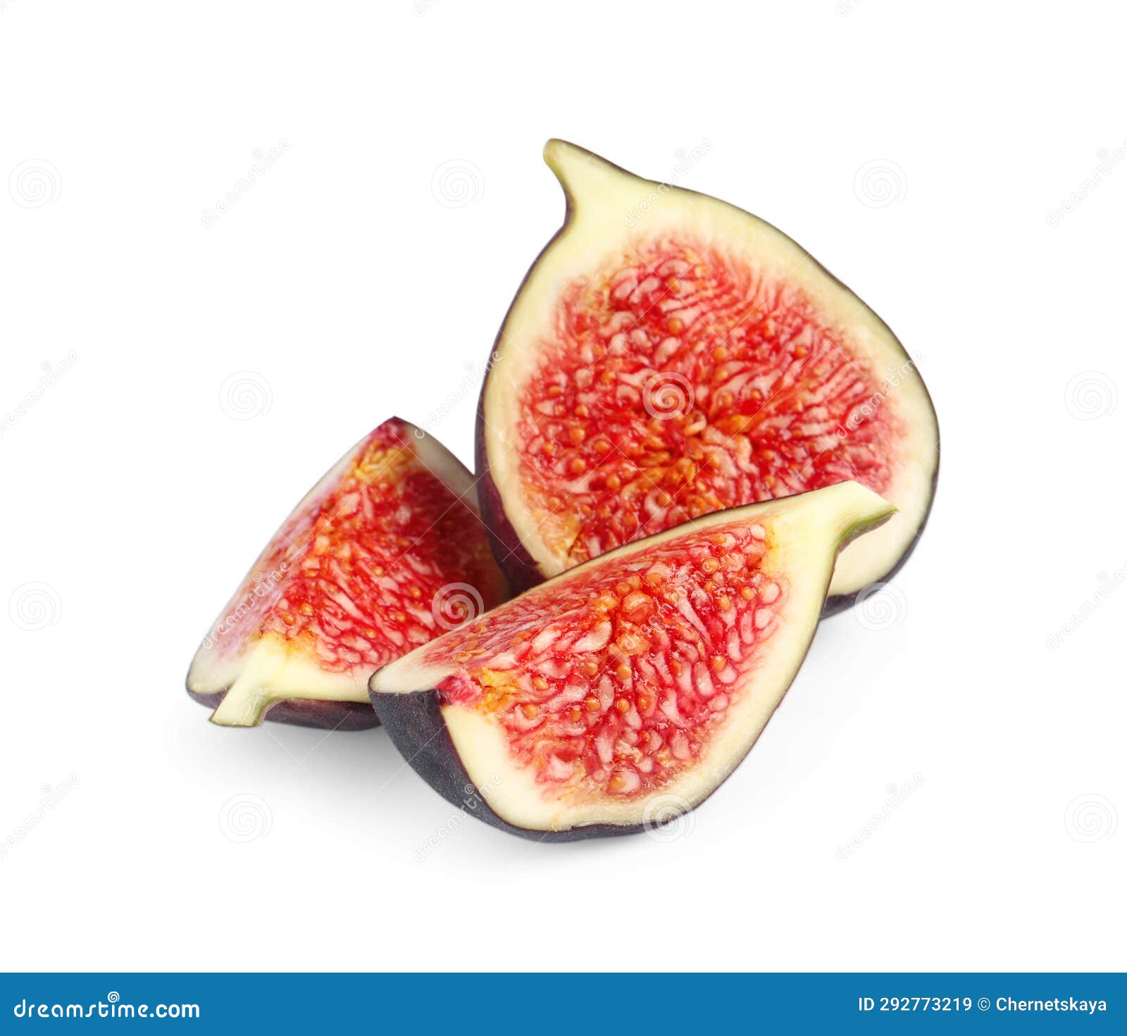 Pieces of Ripe Fresh Fig Isolated on White Stock Image - Image of ...