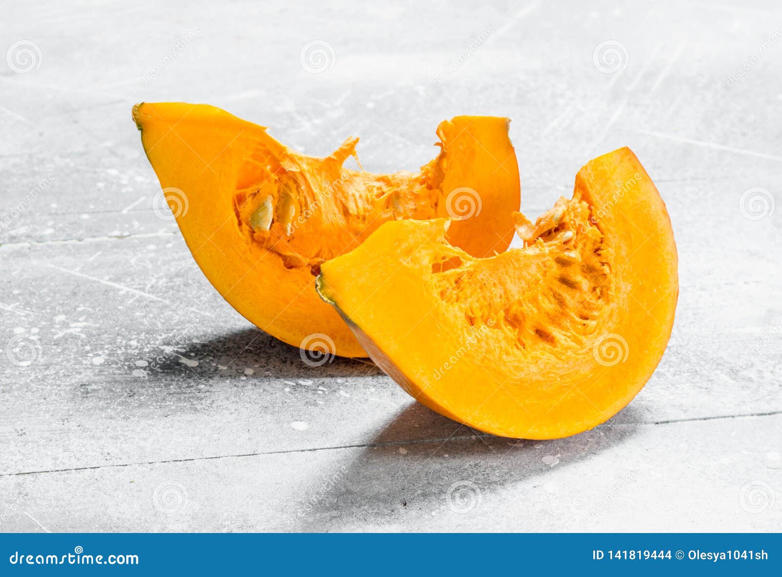 Pieces of ripe pumpkin stock photo. Image of october - 141819444
