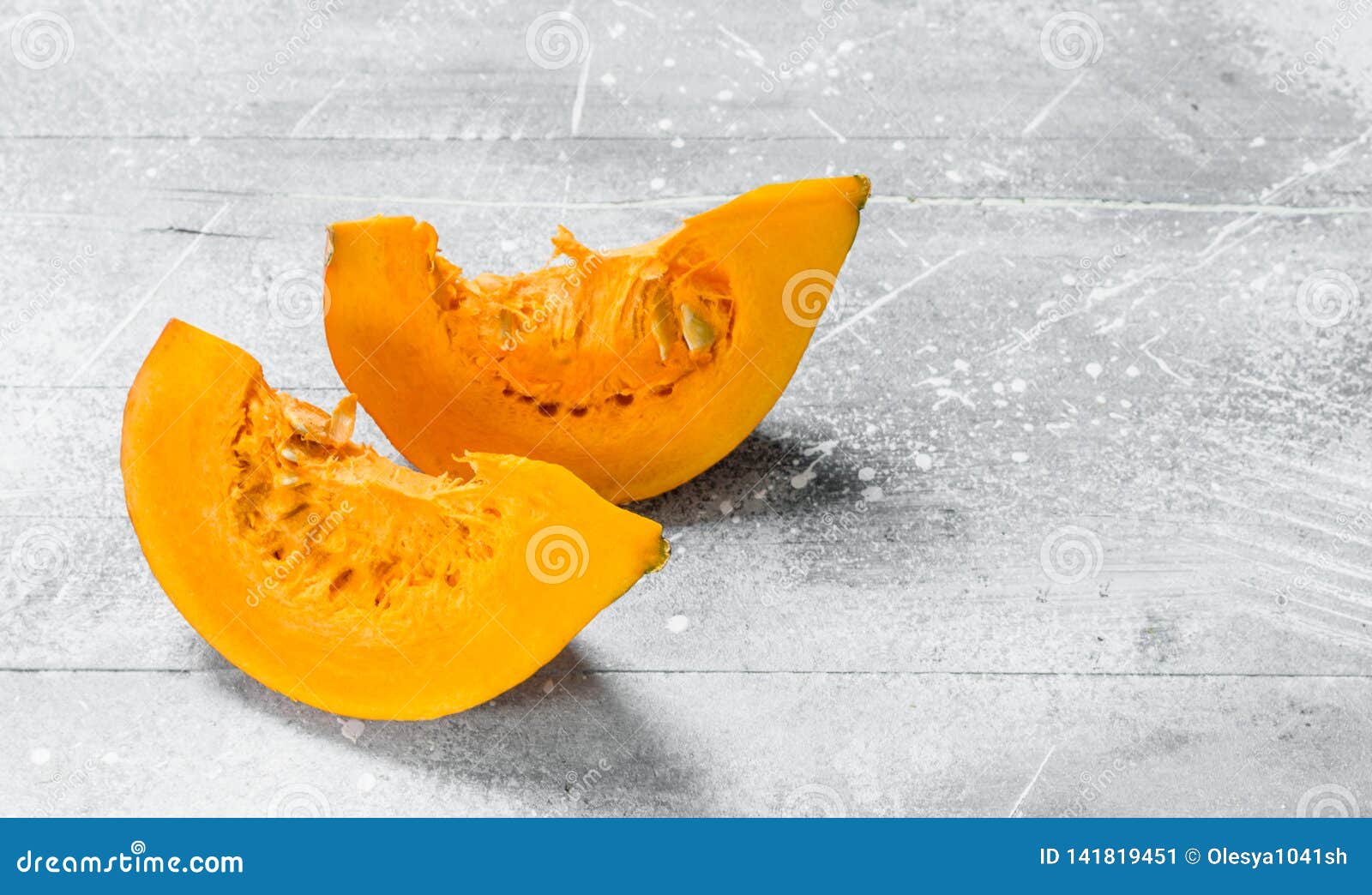 Pieces of ripe pumpkin stock image. Image of season - 141819451