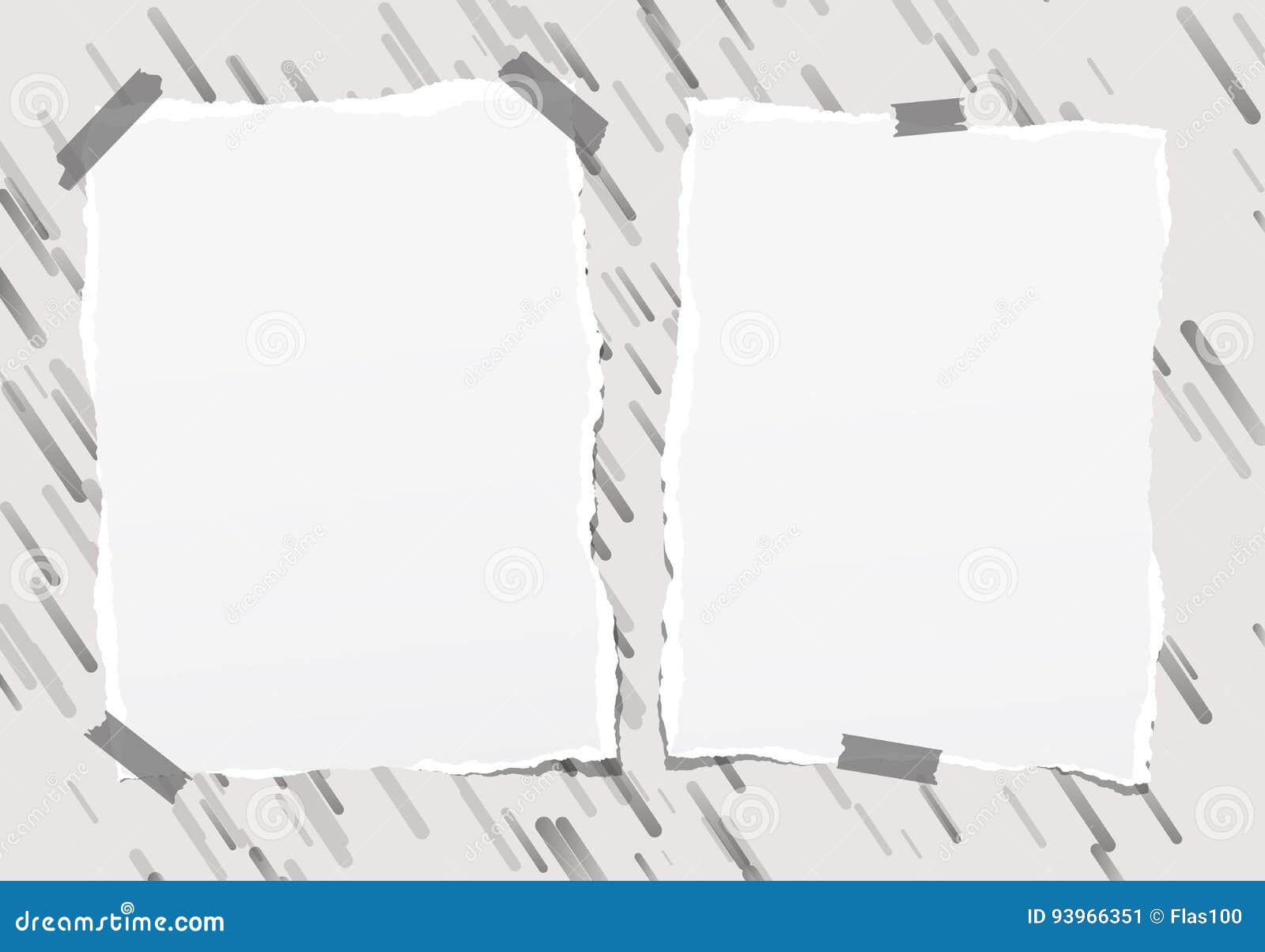 Pieces of Ripped Blank Note, Notebook, Copybook Paper Sheets Stuck on ...