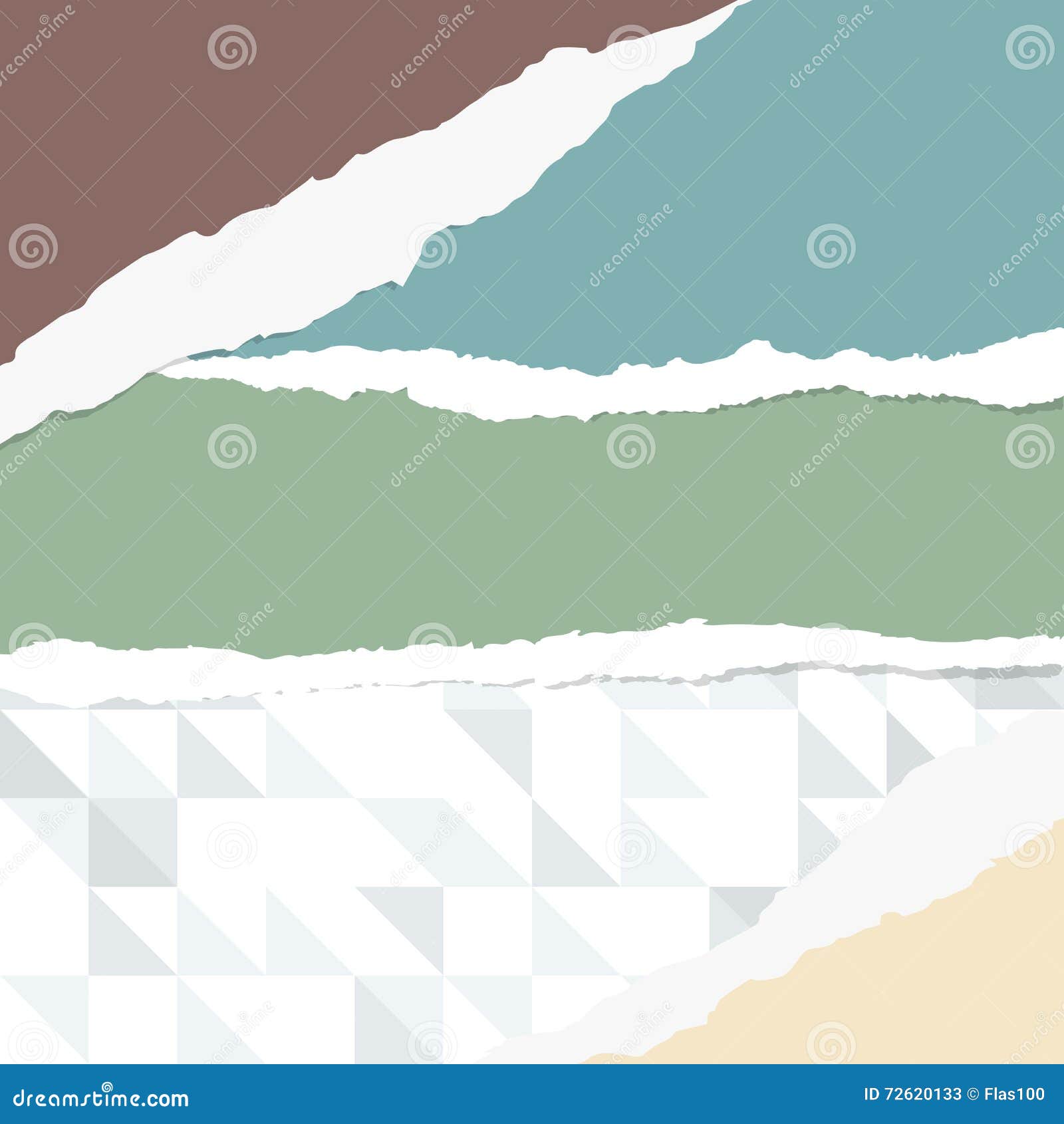 Pieces of Ripped Colorful Blank Paper Sheets are Stuck on Gray ...